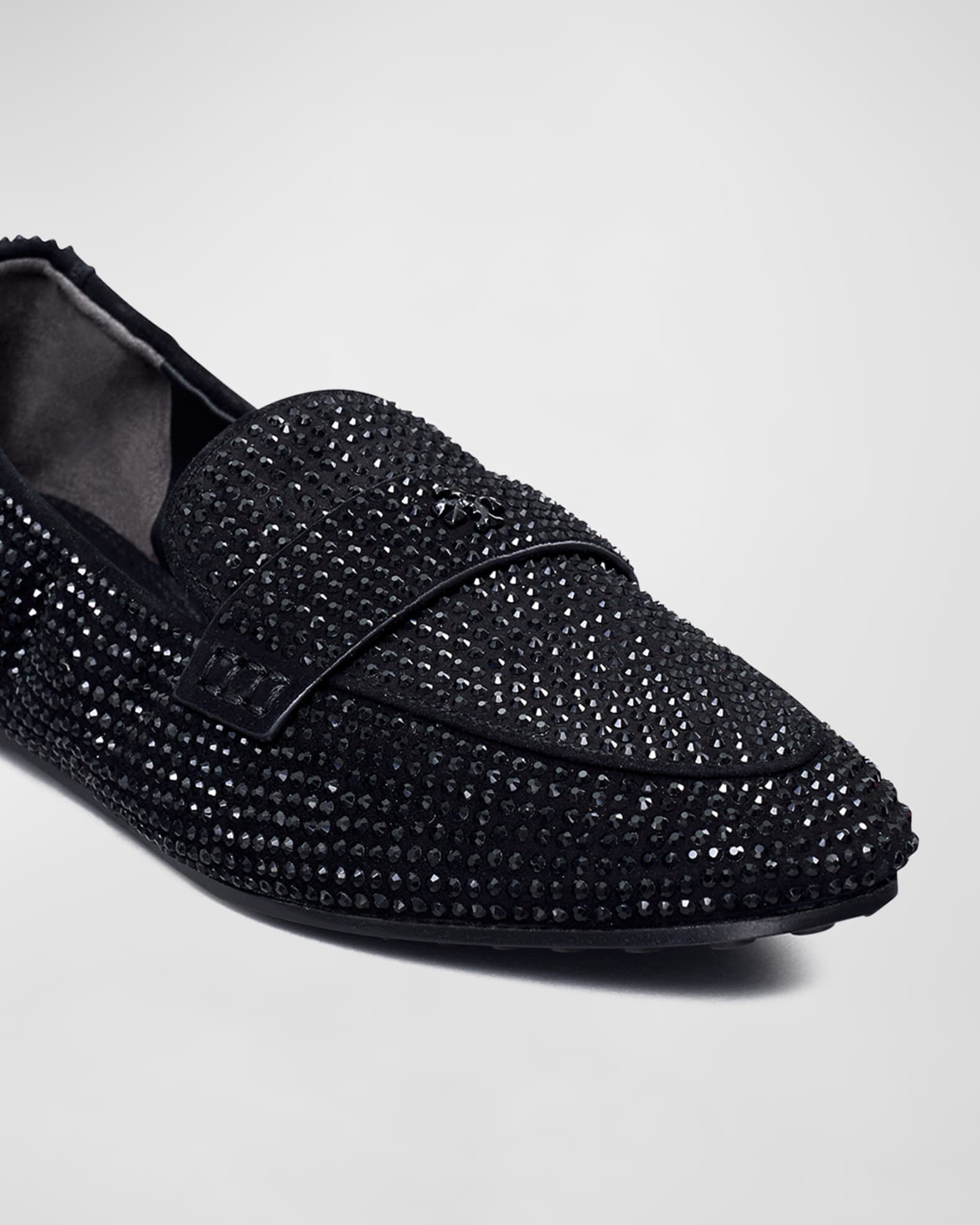 Tory Burch Leather Mini Medallion Flat Loafers | Neiman Marcus