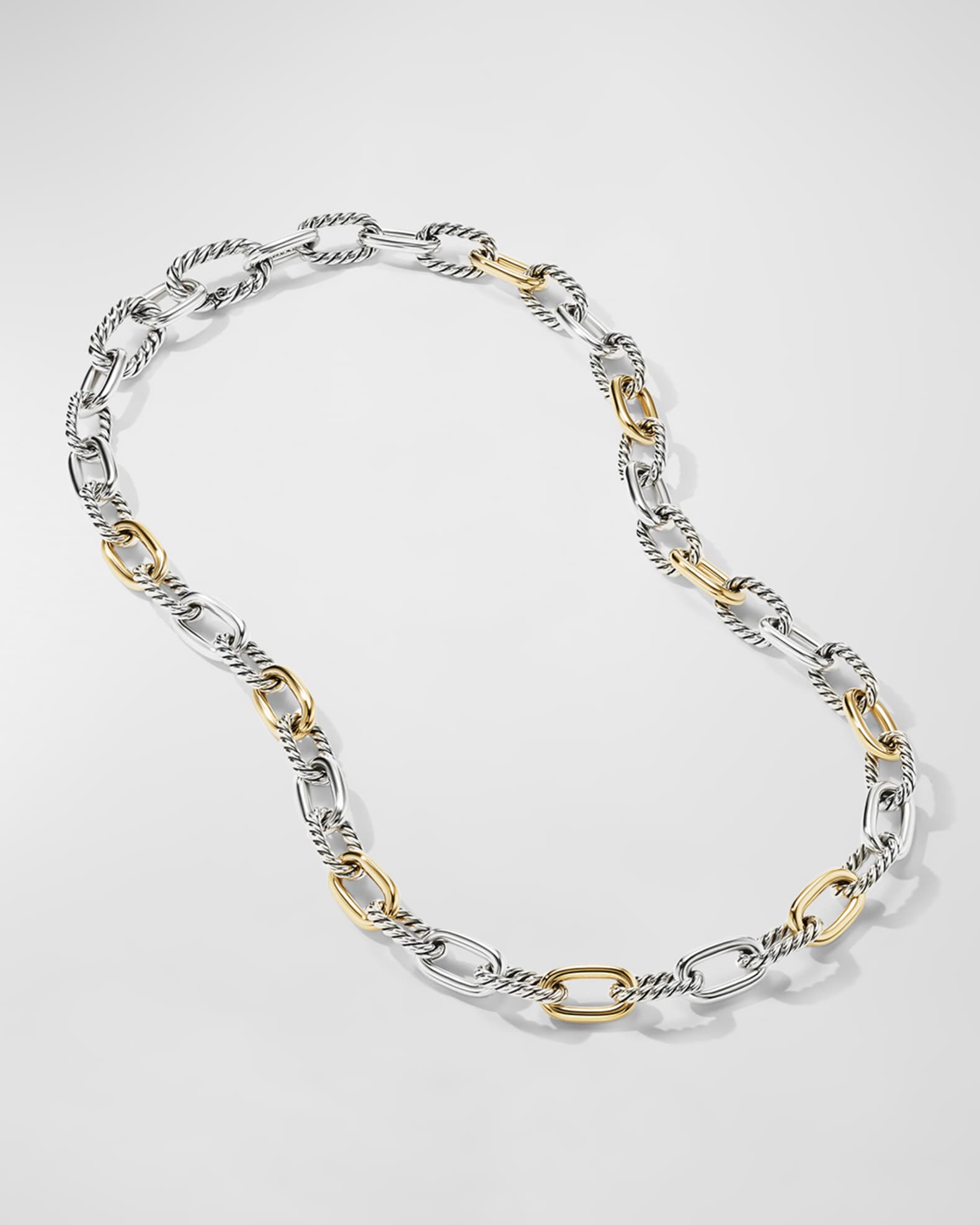David Yurman DY Madison Chain Necklace in Silver with 18K Gold, 8.5mm ...