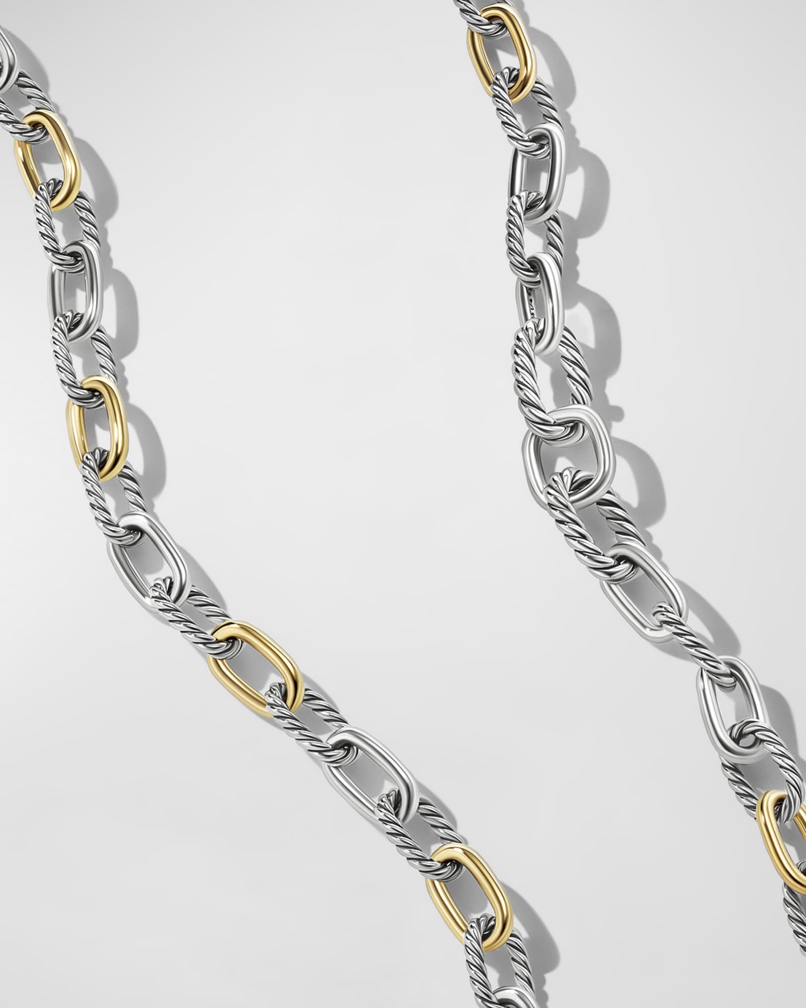 David Yurman DY Madison Chain Necklace in Silver with 18K Gold, 8.5mm ...