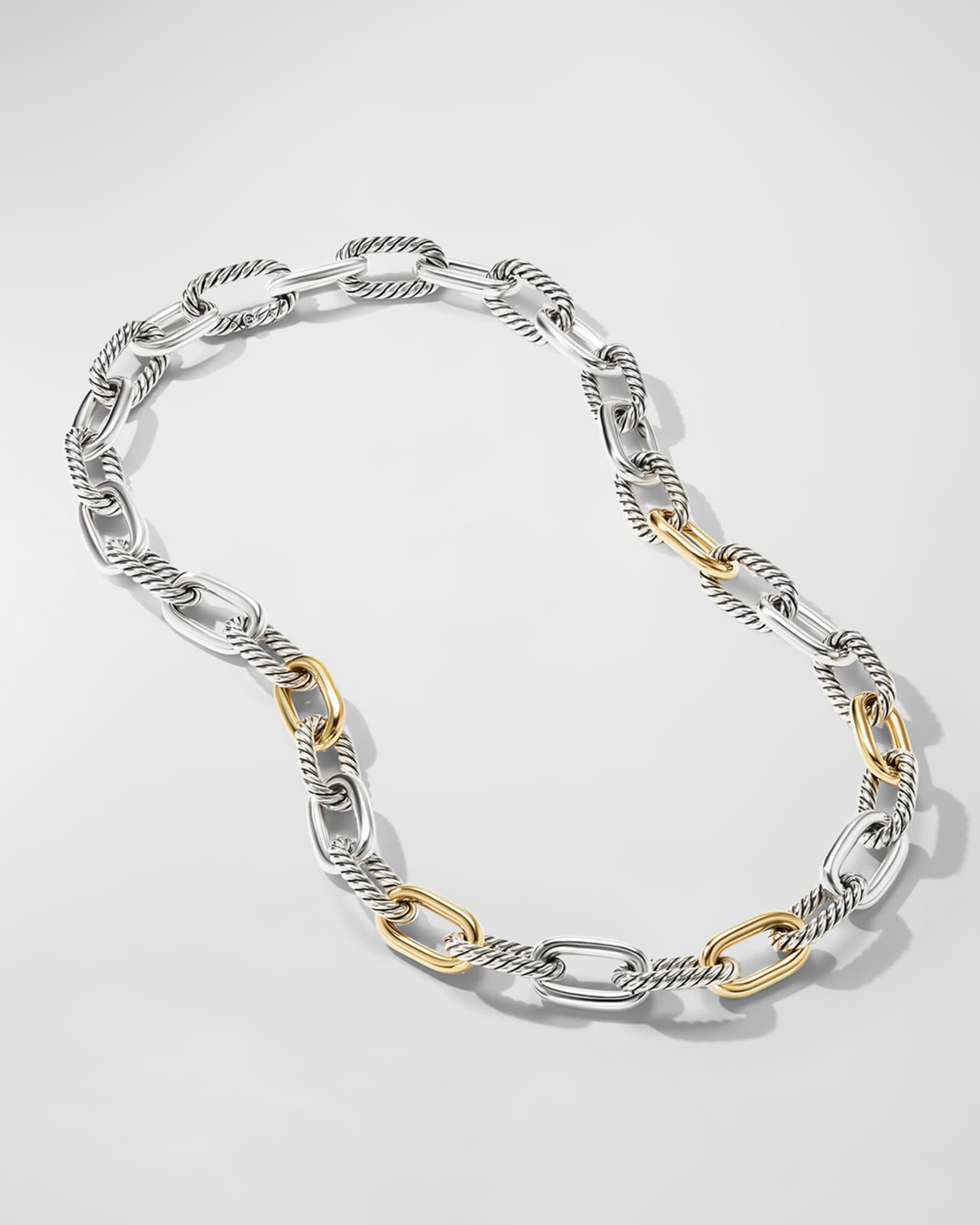 David Yurman DY Madison Chain Necklace in Silver with 18K Gold, 11mm ...
