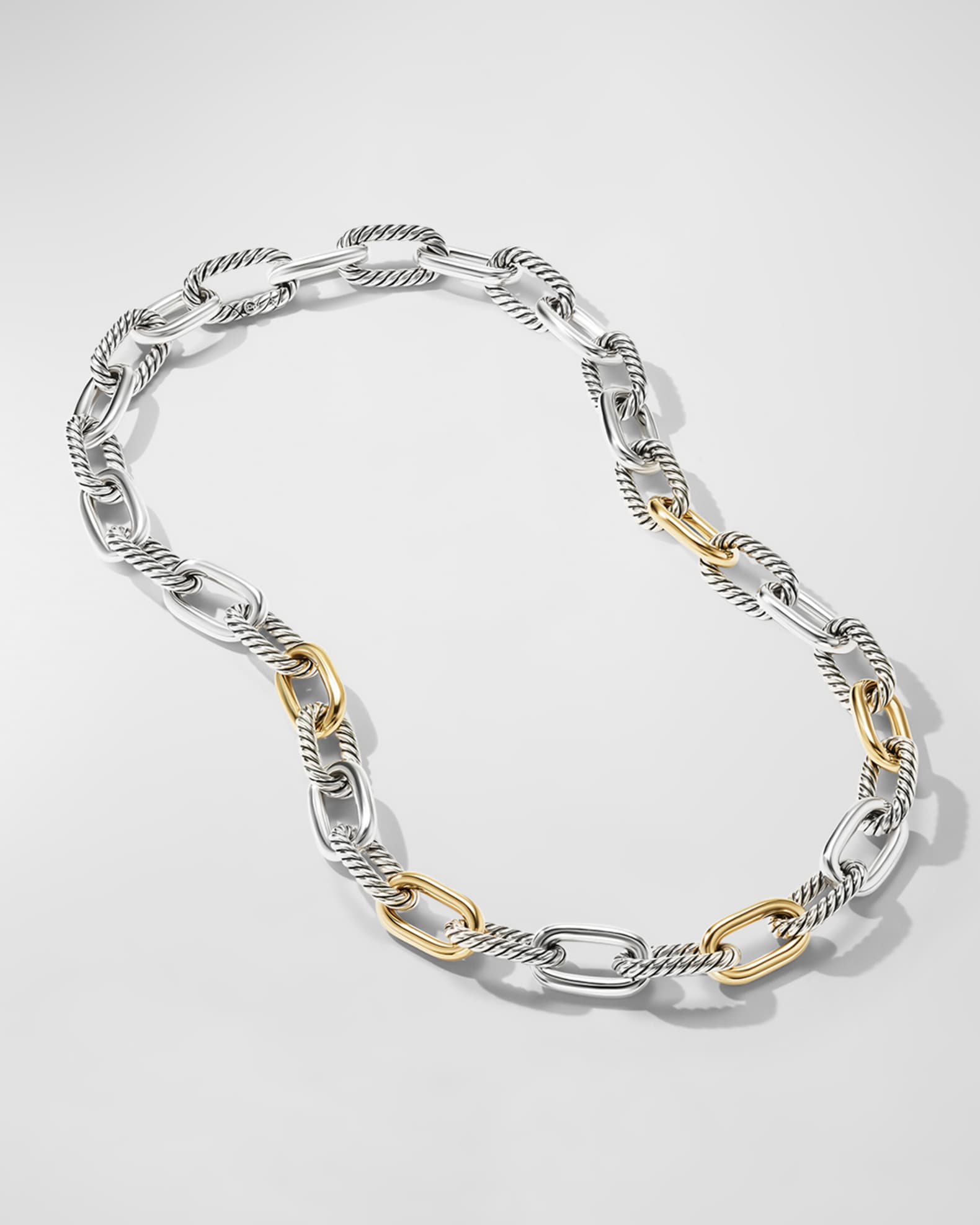 David Yurman DY Madison Chain Necklace in Silver with 18K Gold, 11mm ...