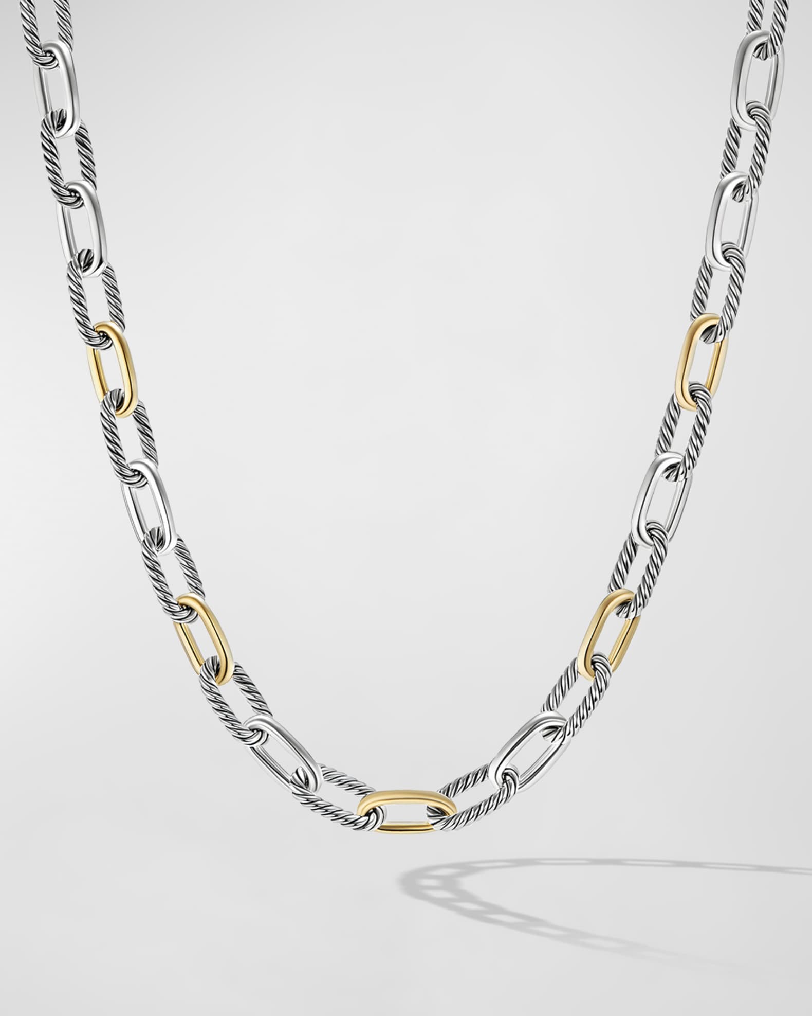 David Yurman DY Madison Chain Necklace in Silver with 18K Gold, 11mm ...
