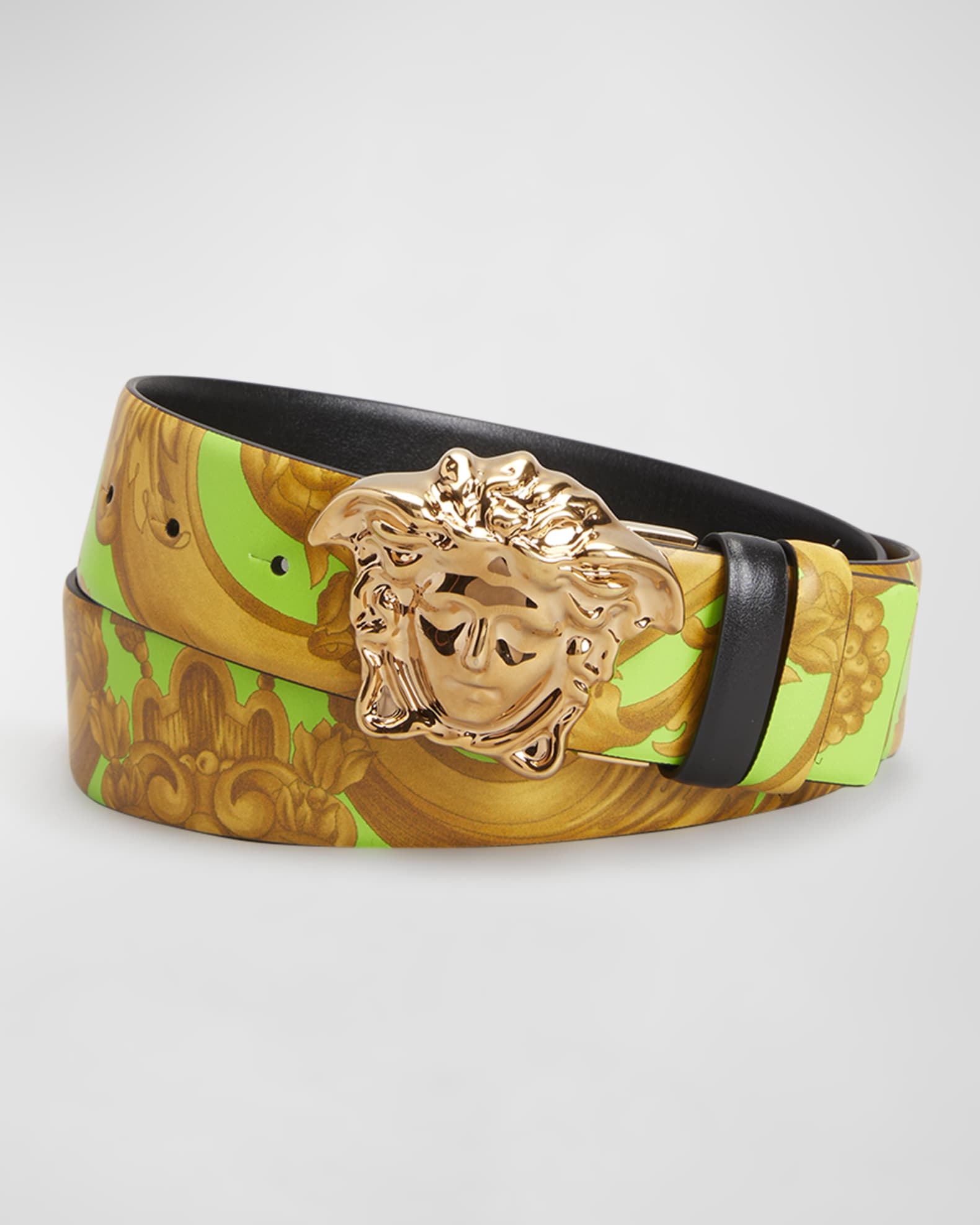 Versace Men's Medusa Head Reversible Leather Belt | Neiman Marcus