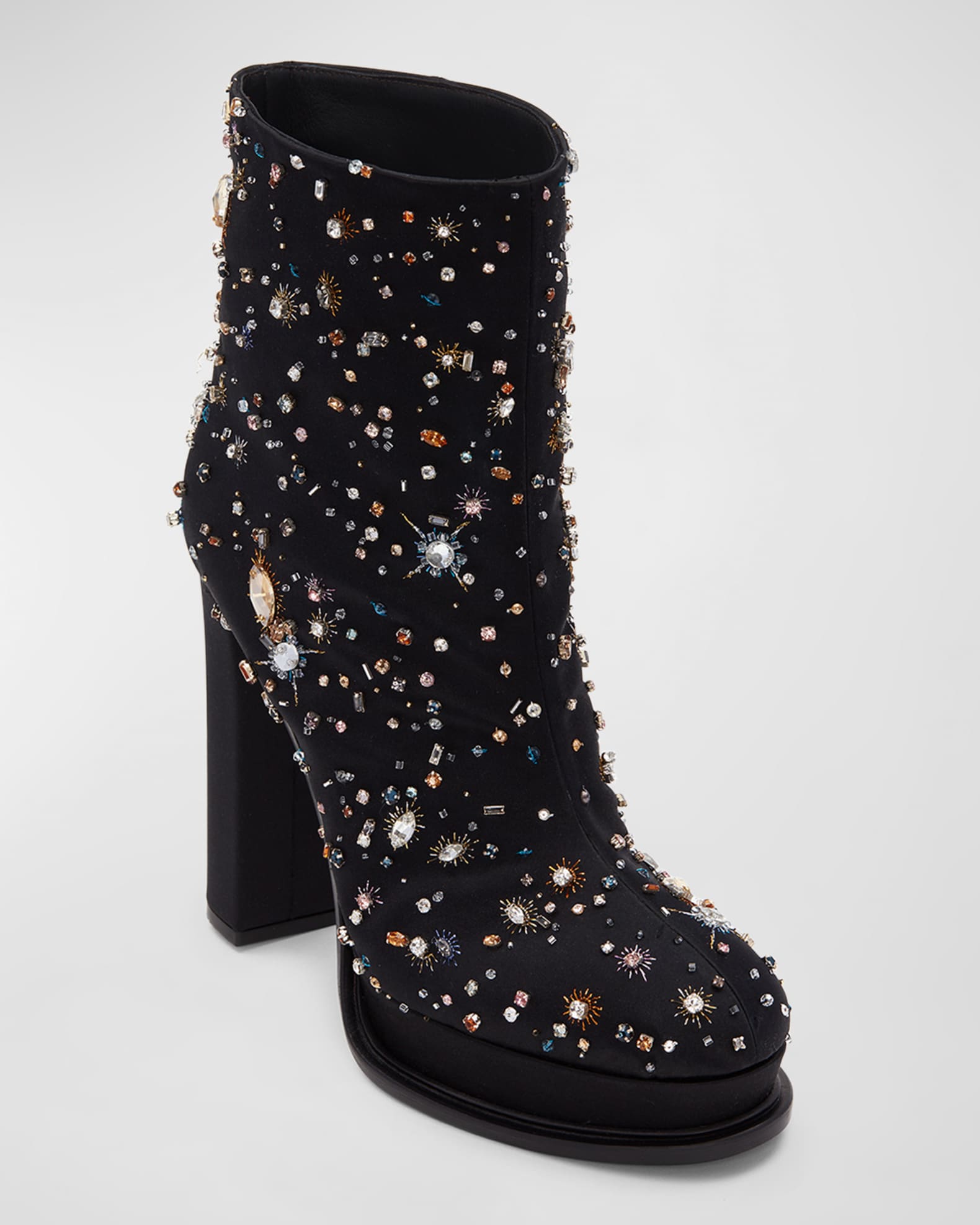 Alexander McQueen Celestial Crystal Platform Booties | Neiman Marcus