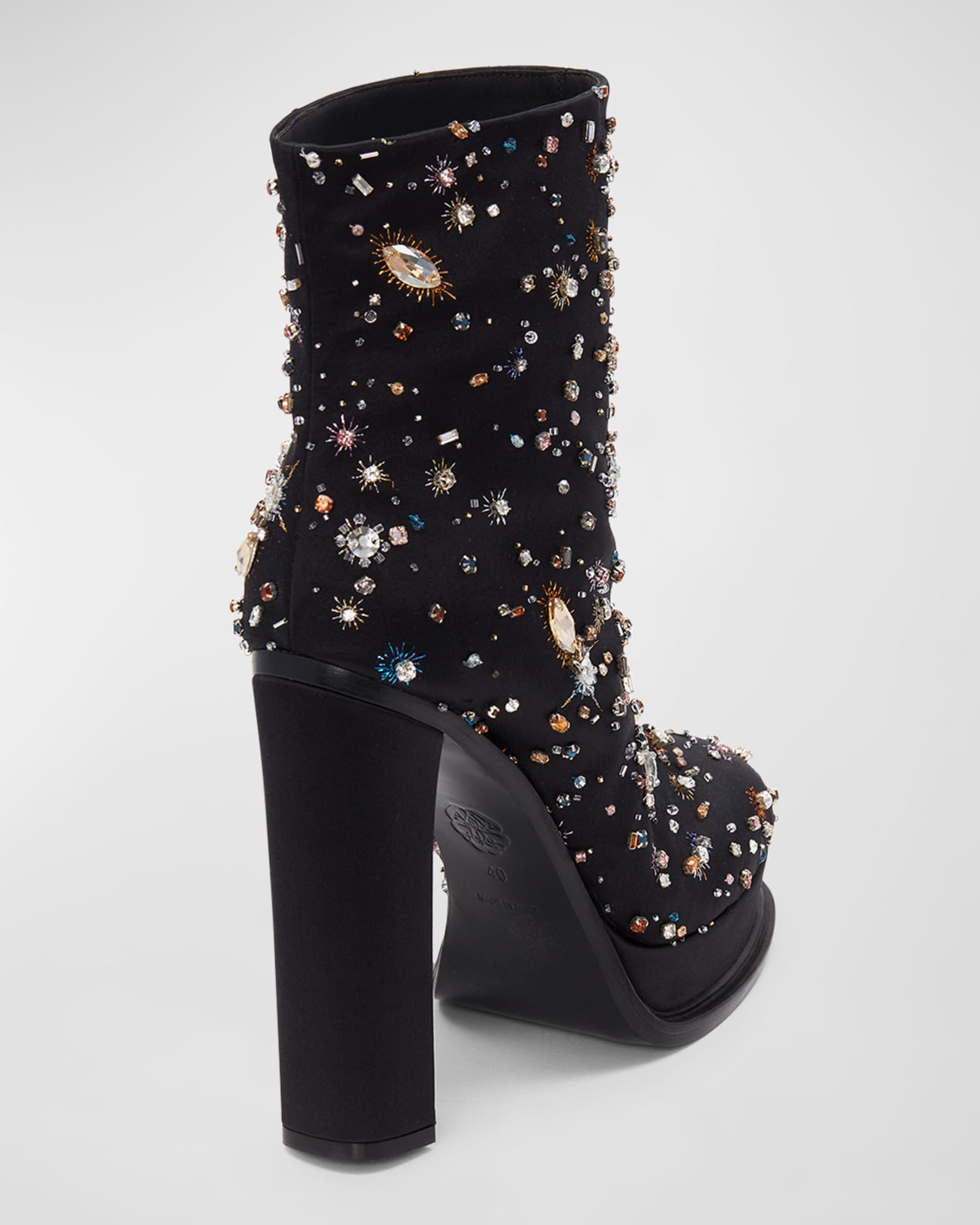 Alexander McQueen Celestial Crystal Platform Booties | Neiman Marcus