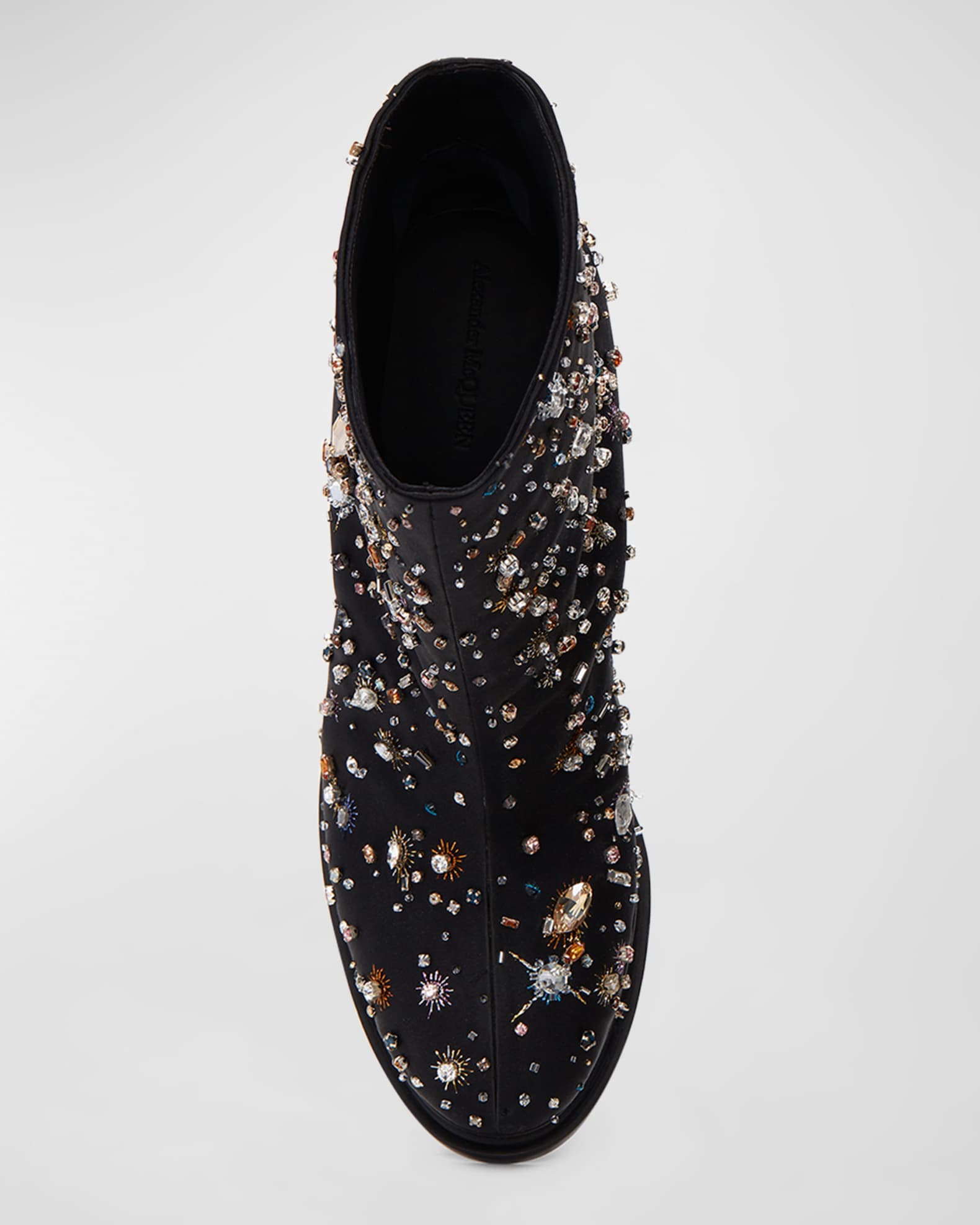 Alexander McQueen Celestial Crystal Platform Booties | Neiman Marcus
