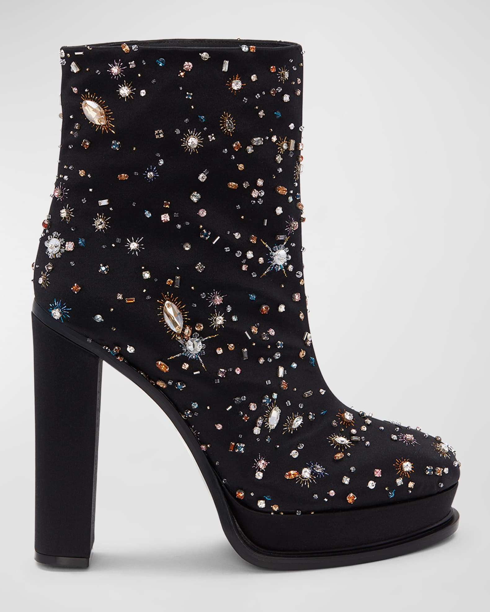Alexander McQueen Celestial Crystal Platform Booties | Neiman Marcus