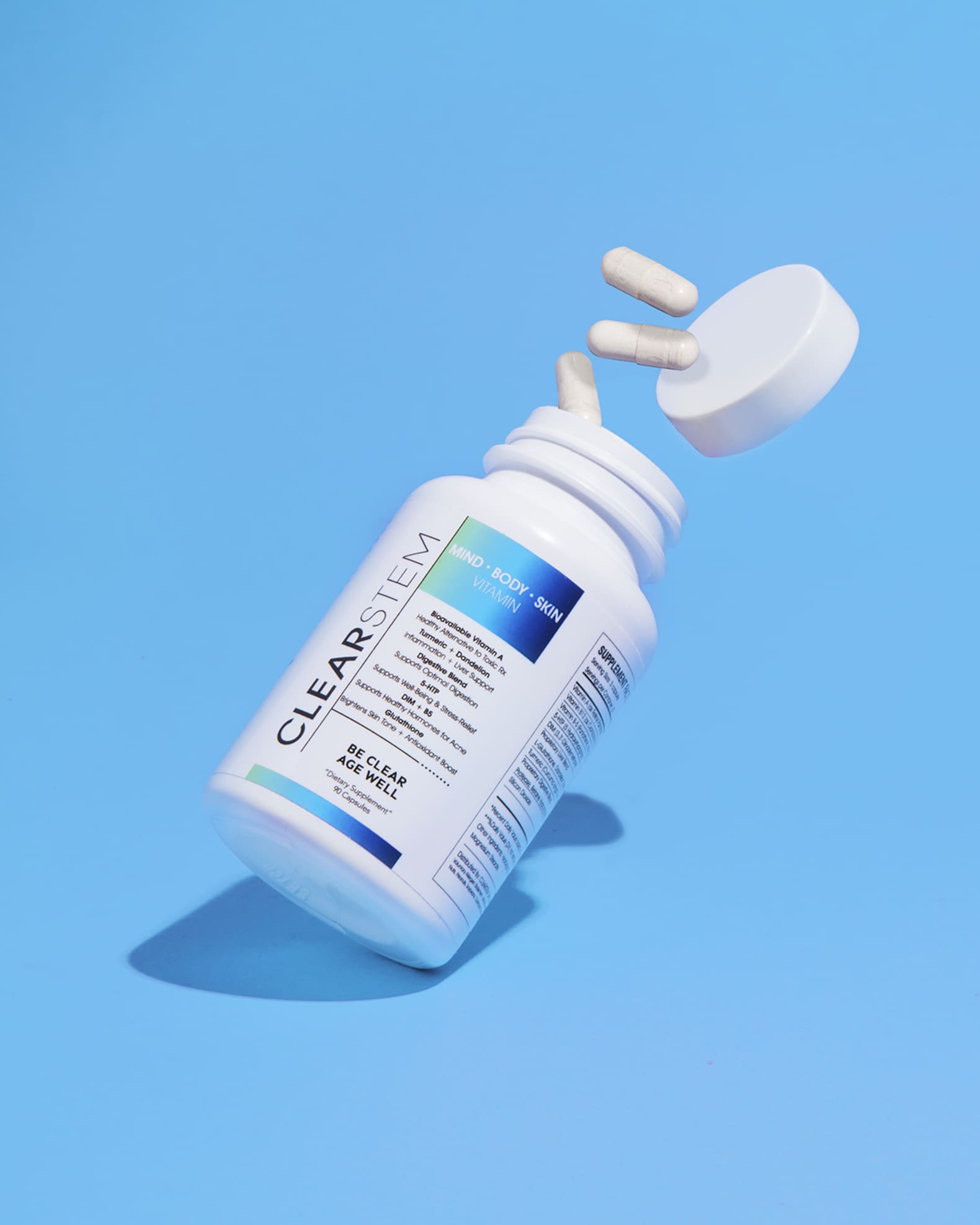 CLEARSTEM Skincare MINDBODYSKIN Acne & Stress Vitamin, 90 Count ...