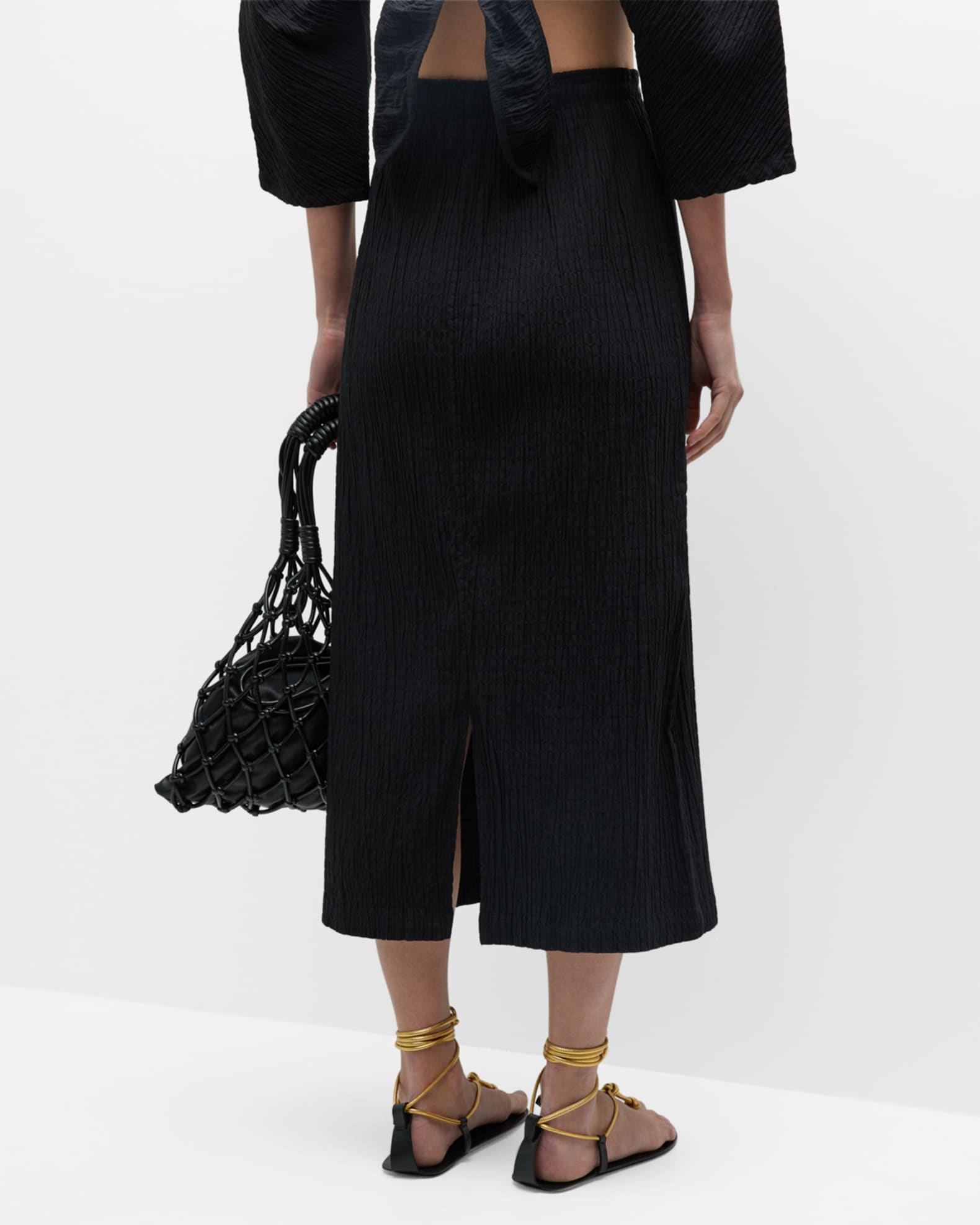 Mara Hoffman Denise Textured Midi Skirt | Neiman Marcus