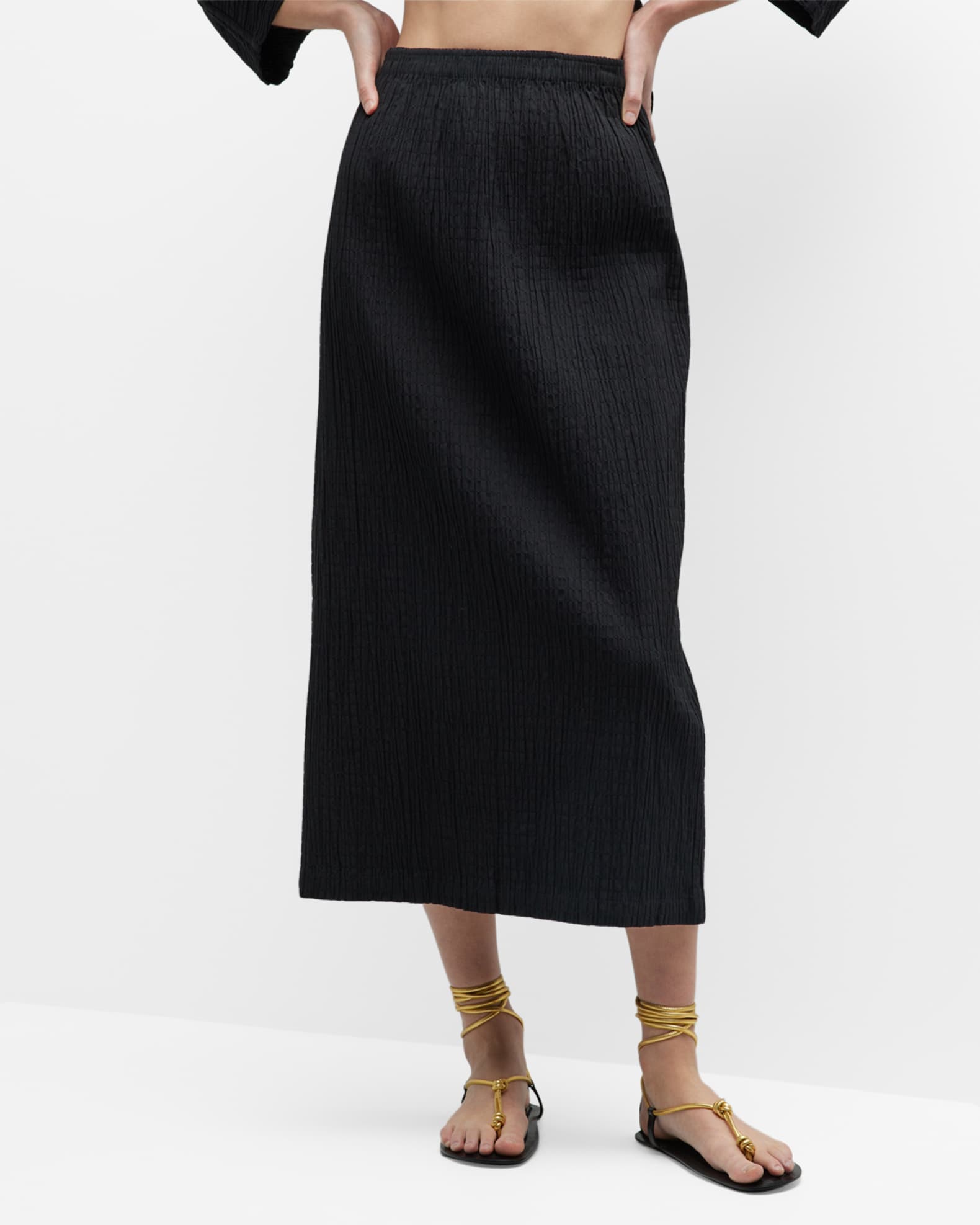 Mara Hoffman Denise Textured Midi Skirt | Neiman Marcus