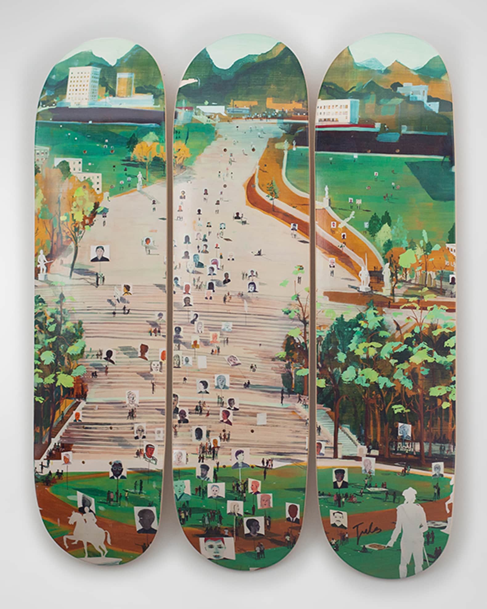 The Skateroom "Idol Hands" by Jules de Balincourt Skateboard Triptych Wall Art, Hand-Signed ...