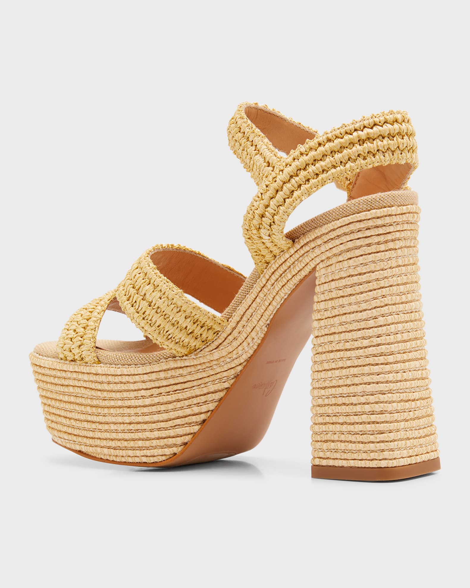 Castaner Adriana Raffia Platform Sandals | Neiman Marcus
