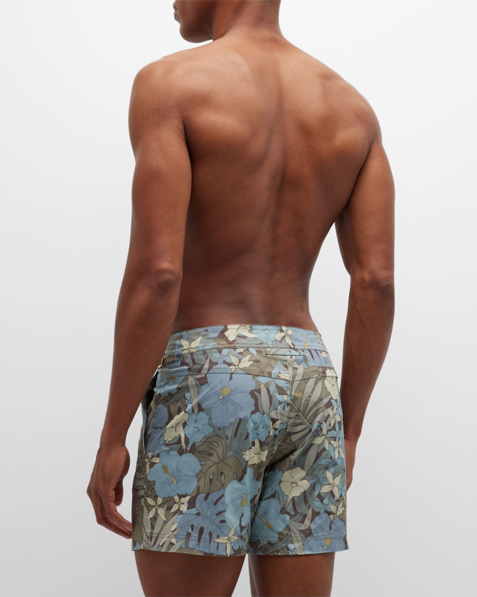 TOM FORD Men's Hibiscus Floral Swim Shorts | Neiman Marcus