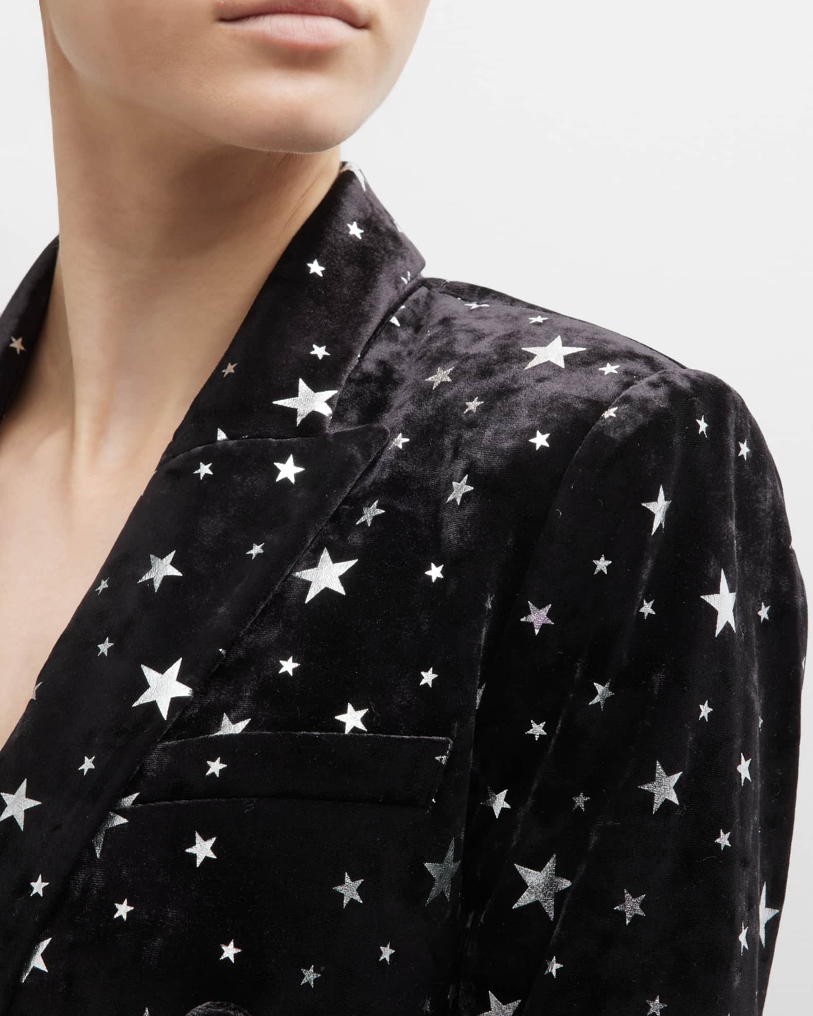 L'Agence Kenzie Velvet Double-Breasted Blazer | Neiman Marcus