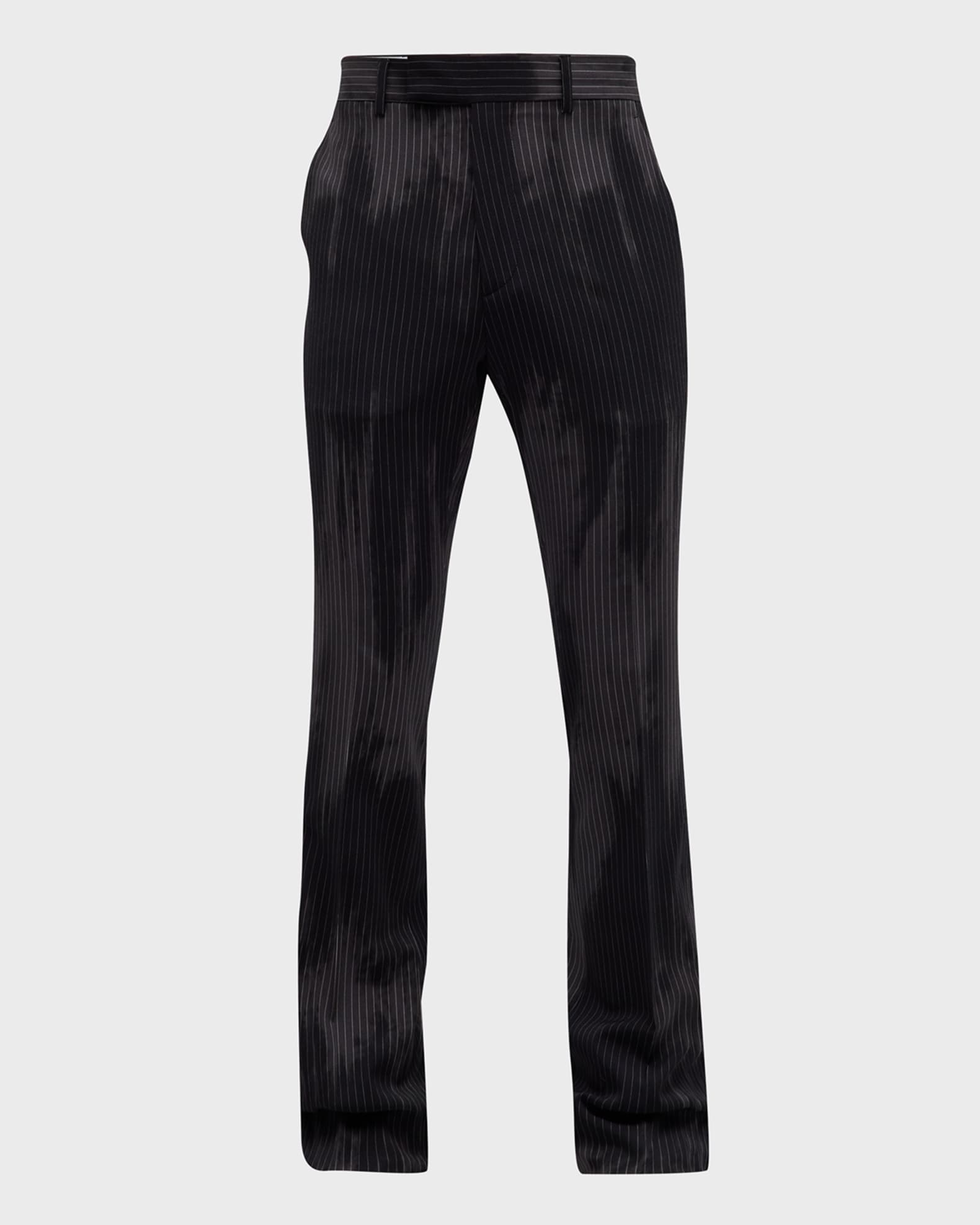 Amiri Men's Sun-Faded Pinstripe Flare Pants | Neiman Marcus