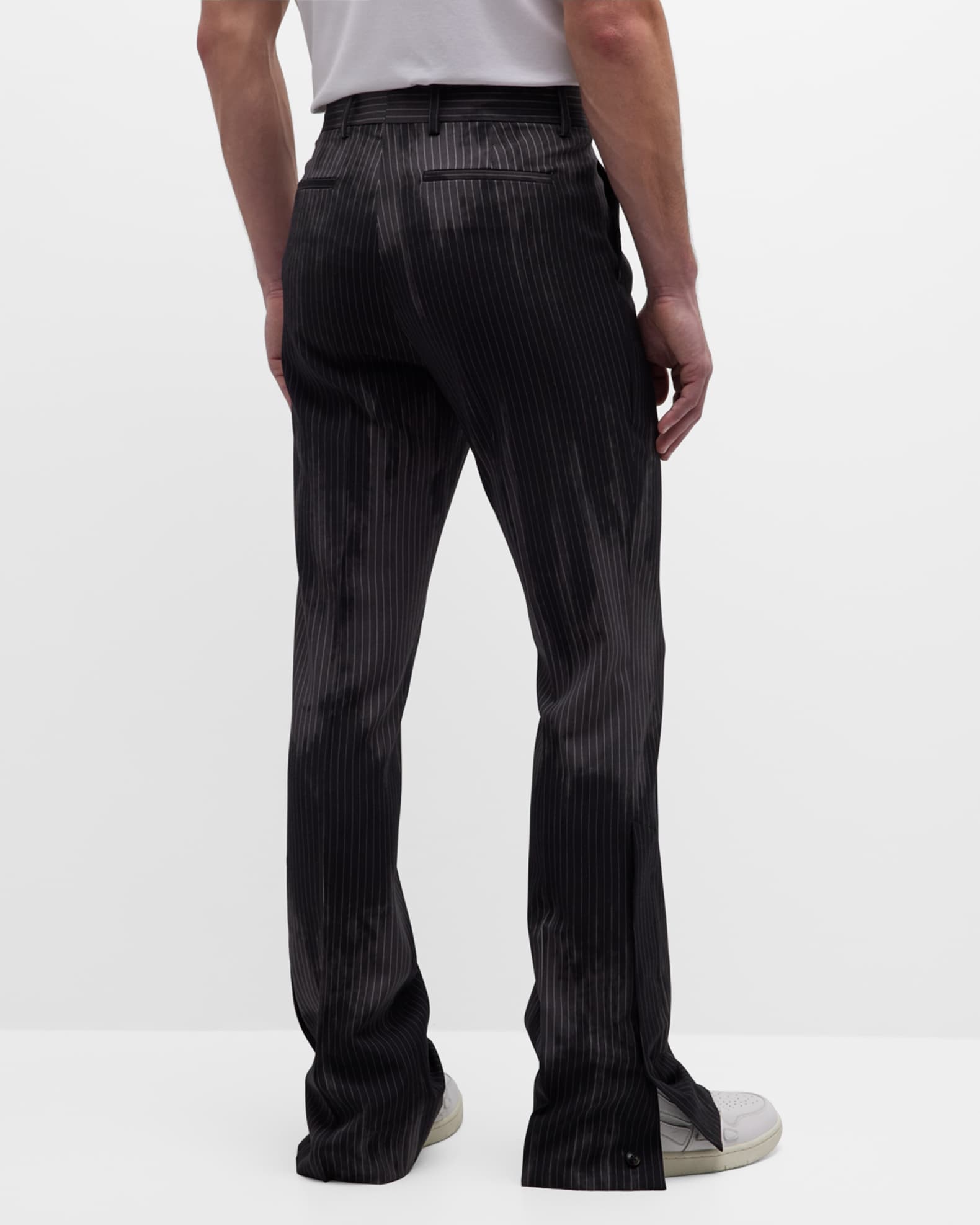 Amiri Men's Sun-Faded Pinstripe Flare Pants | Neiman Marcus