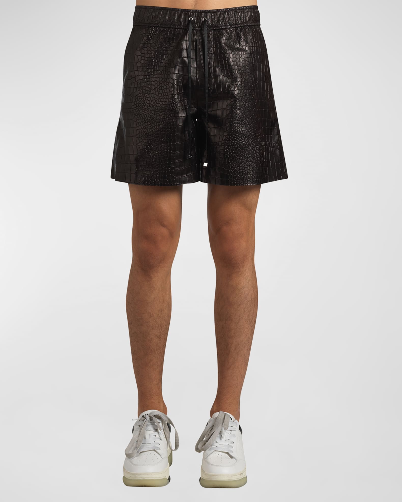 Amiri Men's Croc-Embossed Leather Shorts | Neiman Marcus
