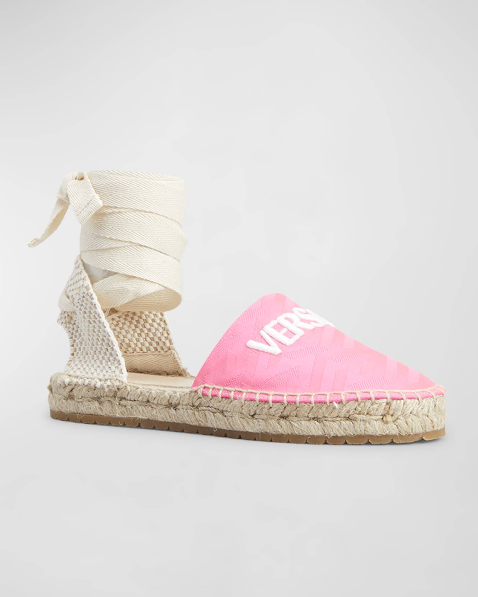 Girl's Logo Ankle-Wrap Espadrille Collection | Neiman Marcus