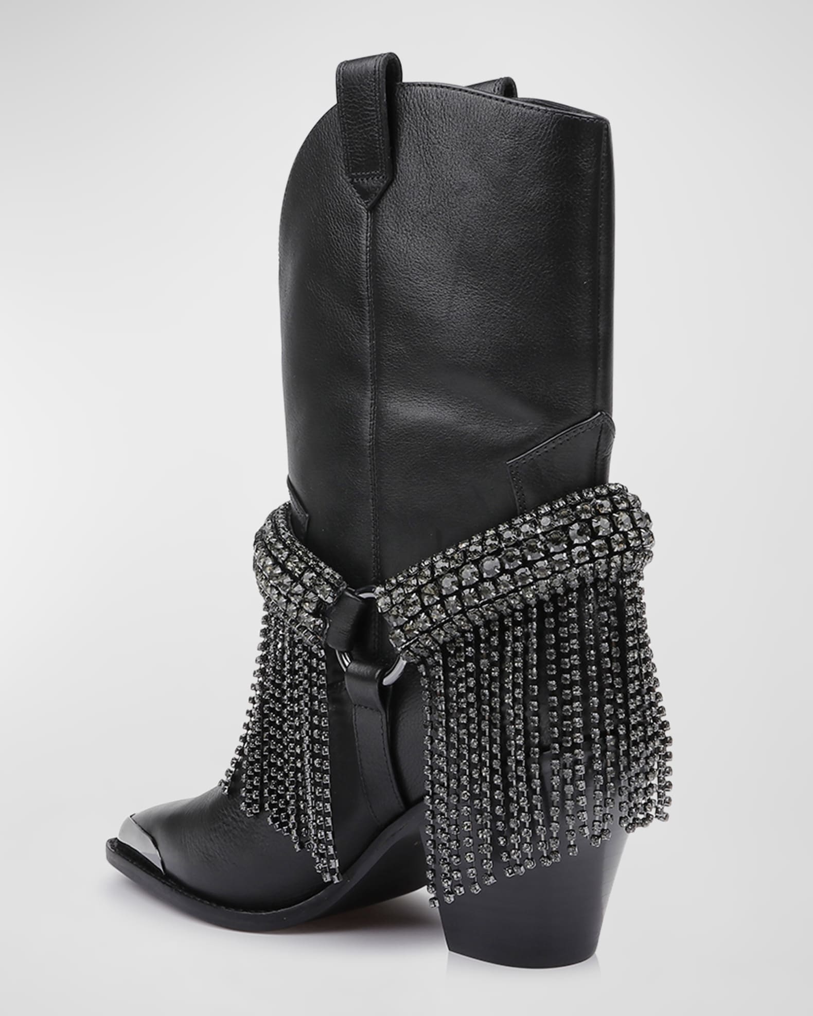 DanielXDiamond High Noon Crystal-Harness Western Booties | Neiman Marcus