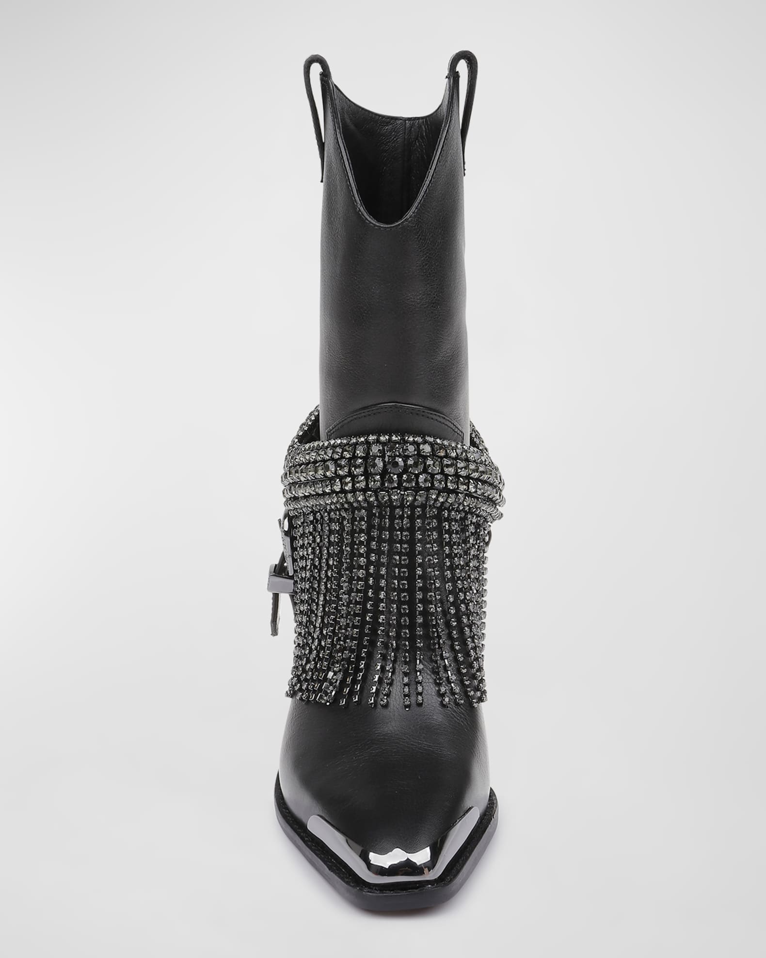 DanielXDiamond High Noon Crystal-Harness Western Booties | Neiman Marcus