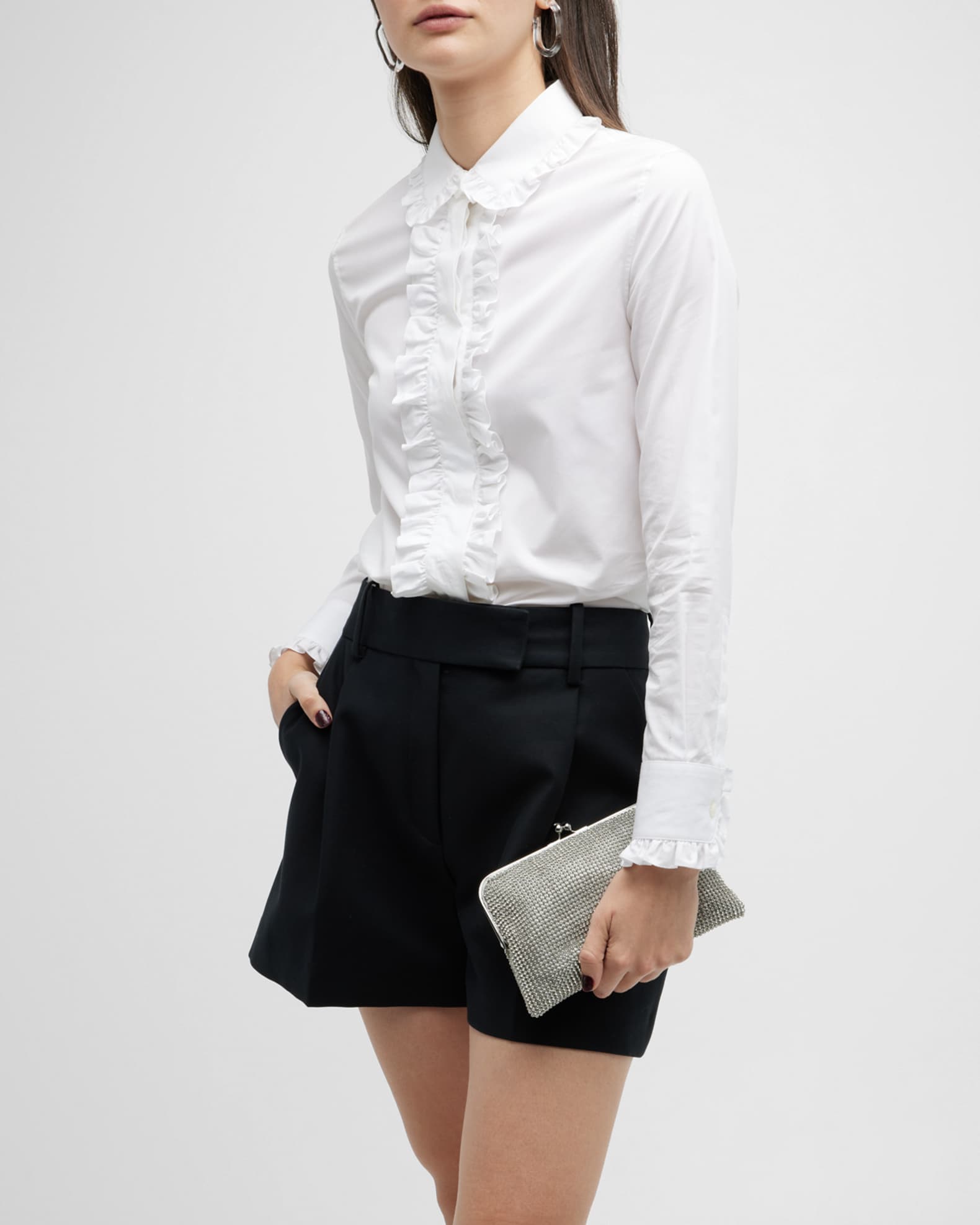 Whiting & Davis Dimple Crystal Mesh Clutch Bag | Neiman Marcus