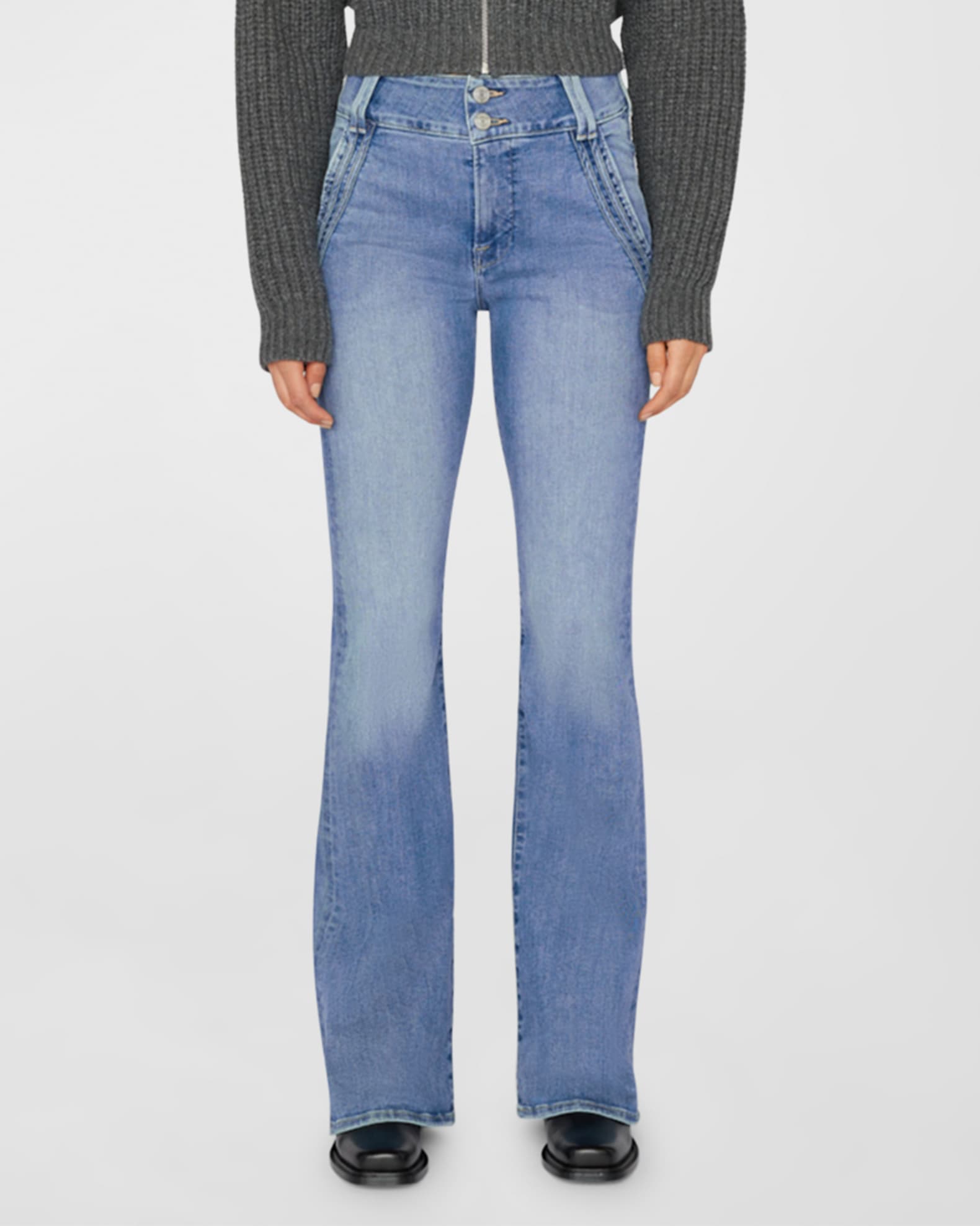 FRAME The Double Detail Flare Jeans | Neiman Marcus