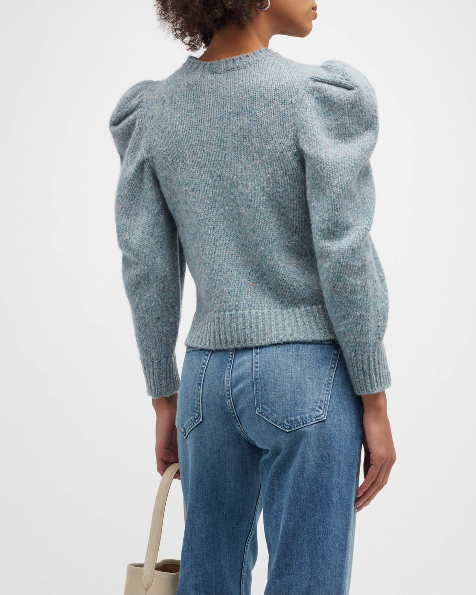 FRAME Pleated Sleeve Sweater | Neiman Marcus