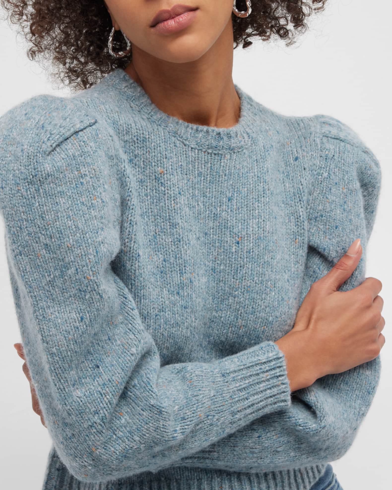 FRAME Pleated Sleeve Sweater | Neiman Marcus