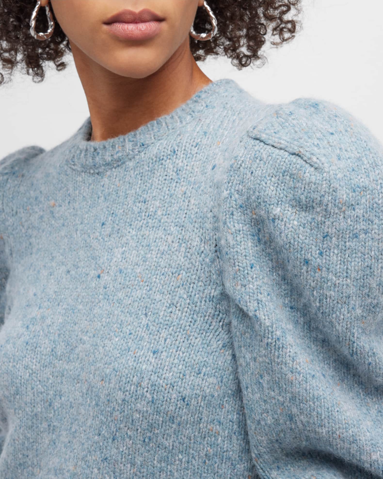 FRAME Pleated Sleeve Sweater | Neiman Marcus