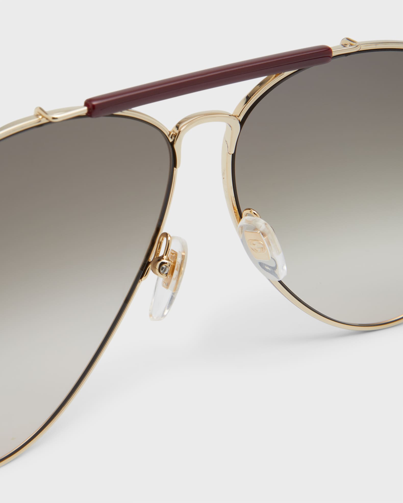 Gucci Men's Plastic Double-Bridge Rectangle Aviator Sunglasses | Neiman ...