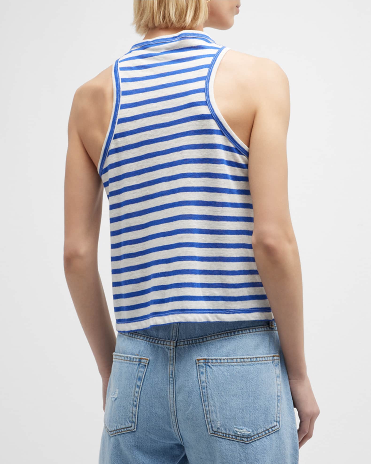 FRAME Ringer Striped Tank Top | Neiman Marcus