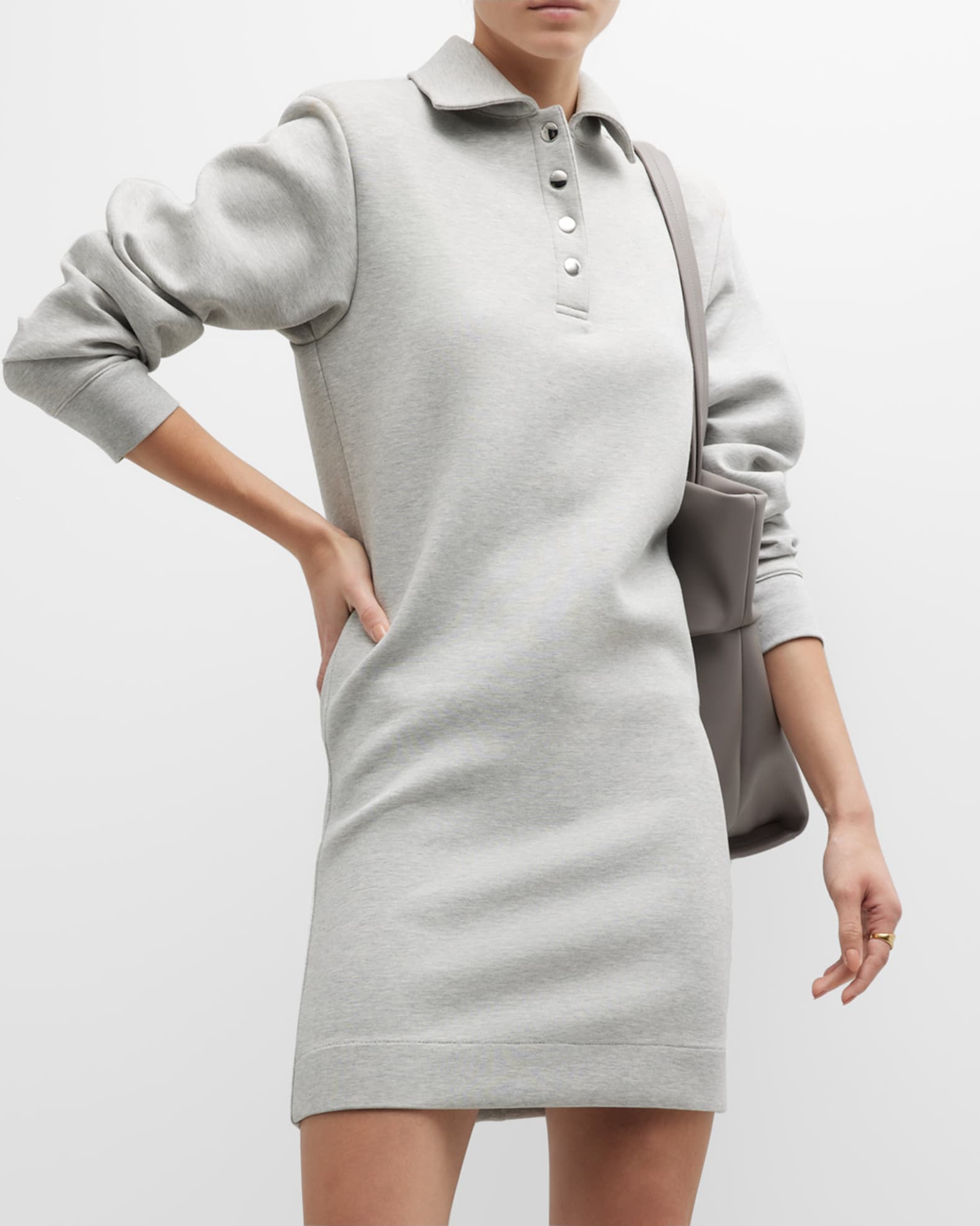 FRAME Collared Knit Mini Dress | Neiman Marcus
