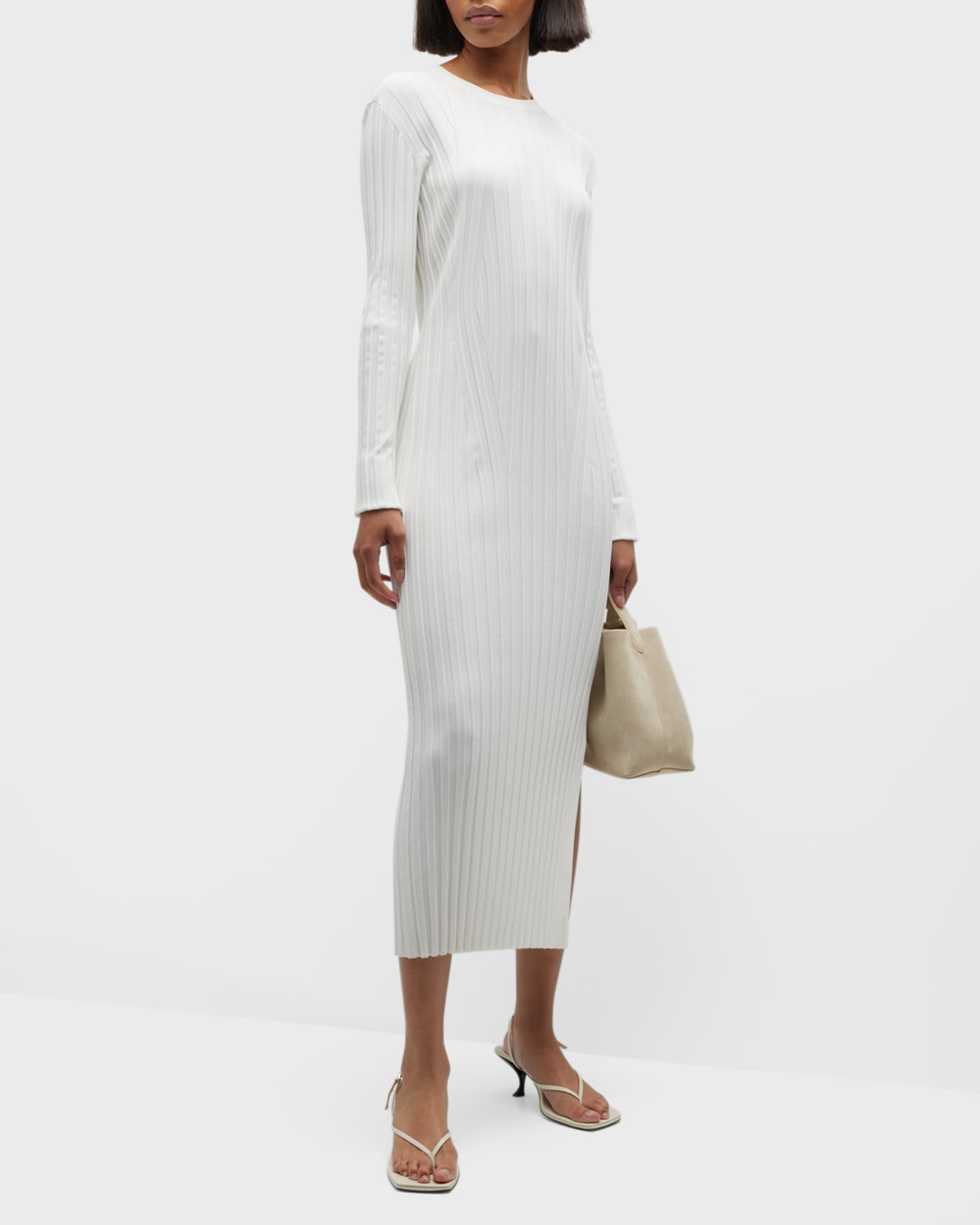 FRAME Ribbed Midi Sweater Dress | Neiman Marcus