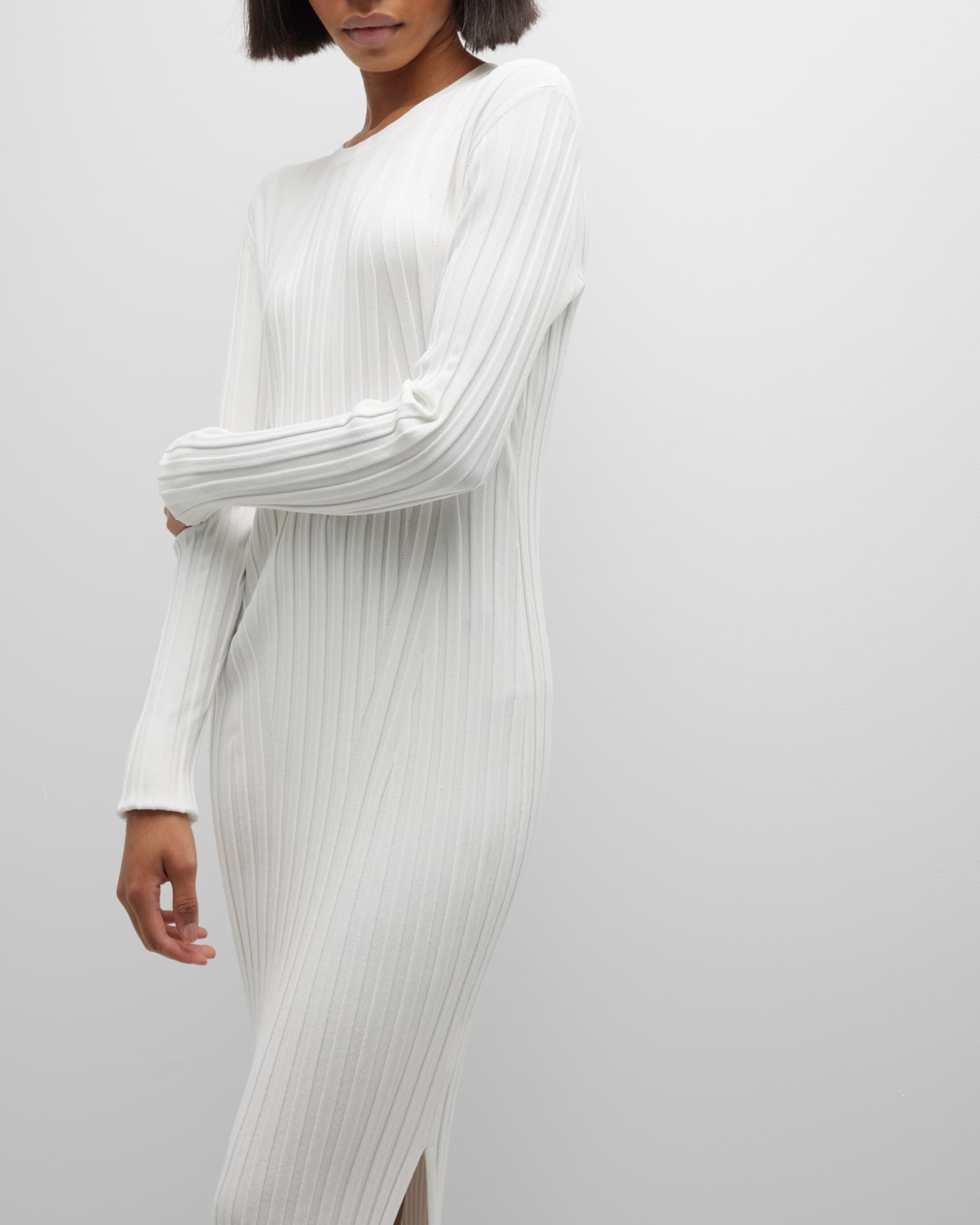 FRAME Ribbed Midi Sweater Dress | Neiman Marcus