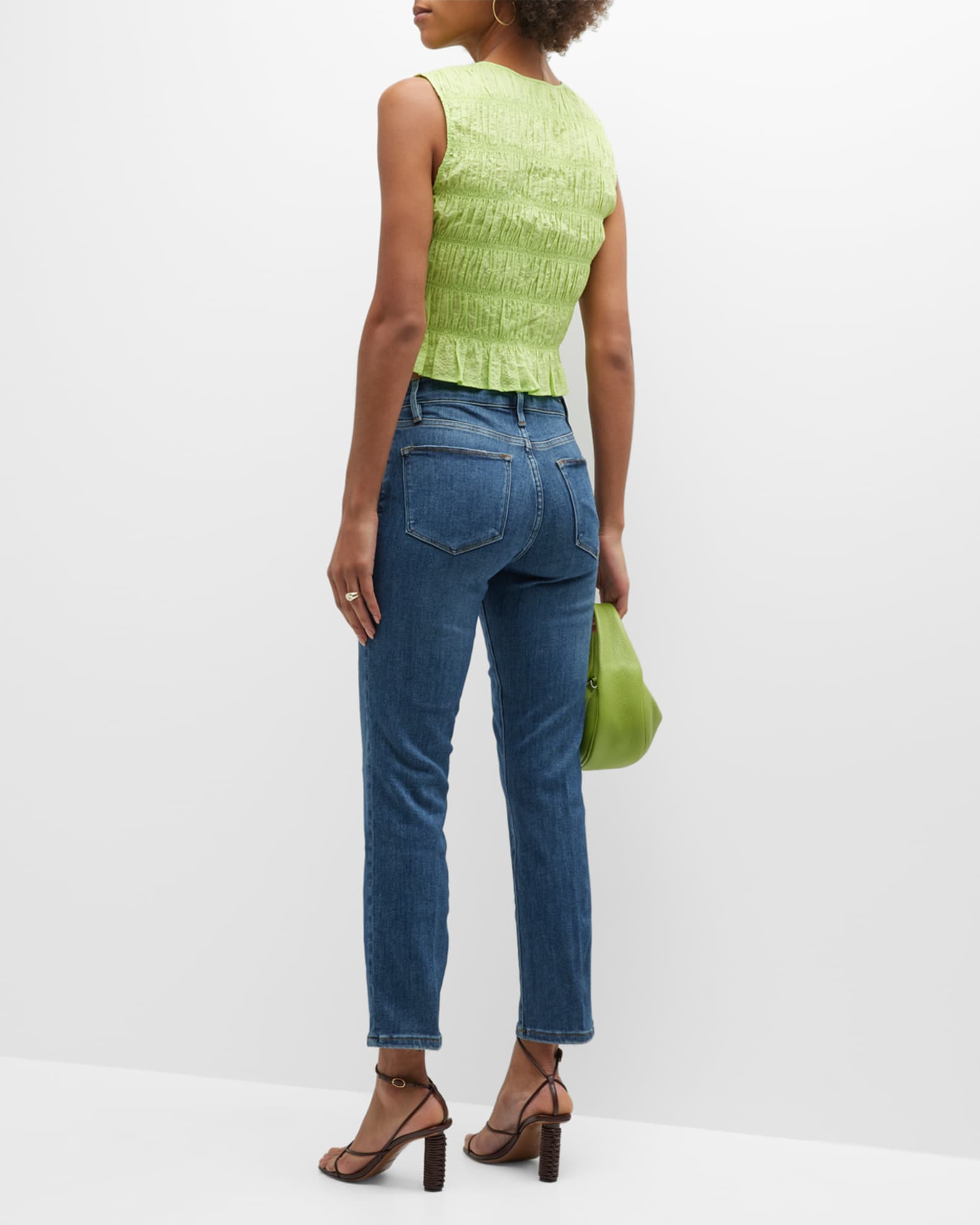 FRAME Sleeveless Shirred Top | Neiman Marcus