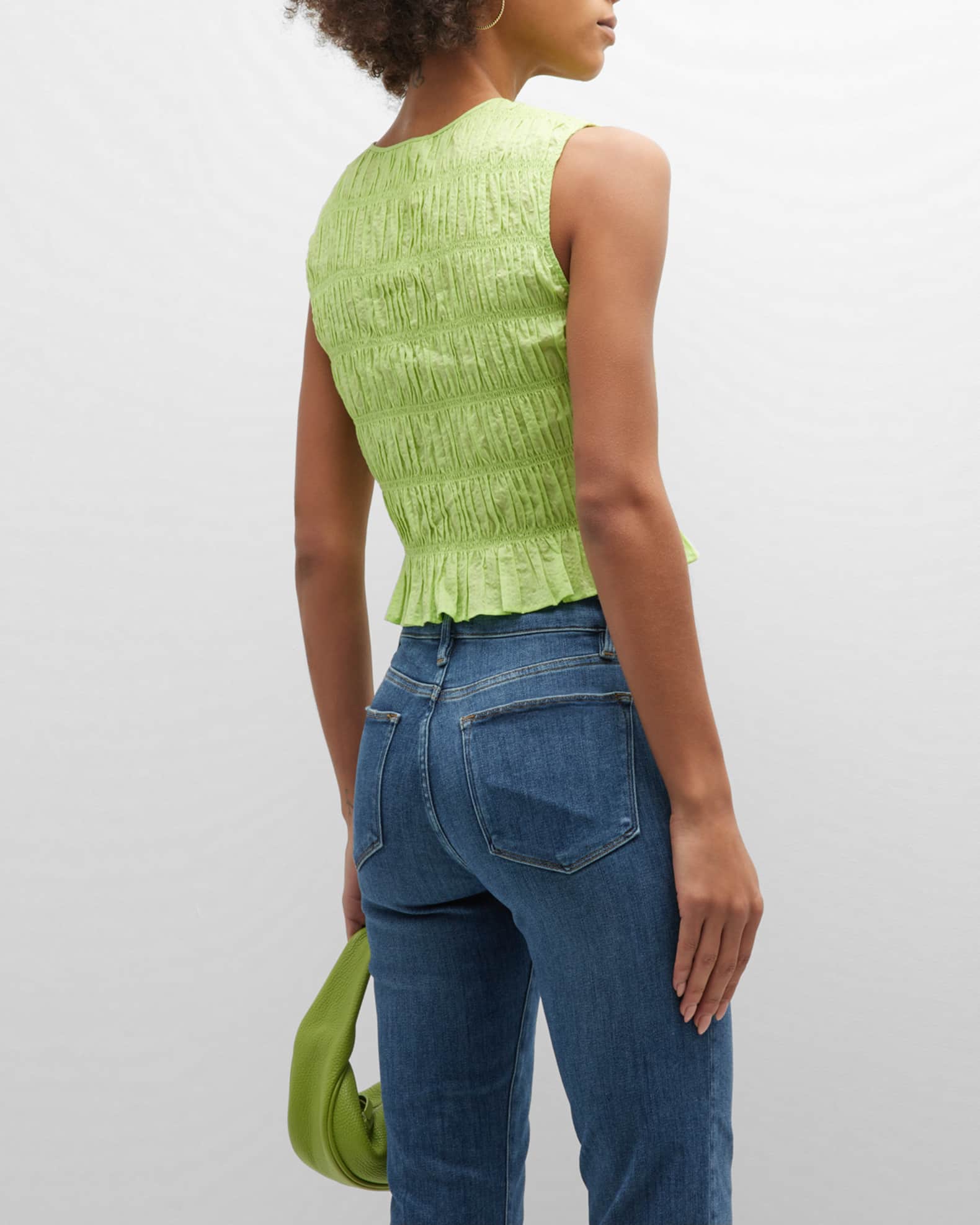 FRAME Sleeveless Shirred Top | Neiman Marcus