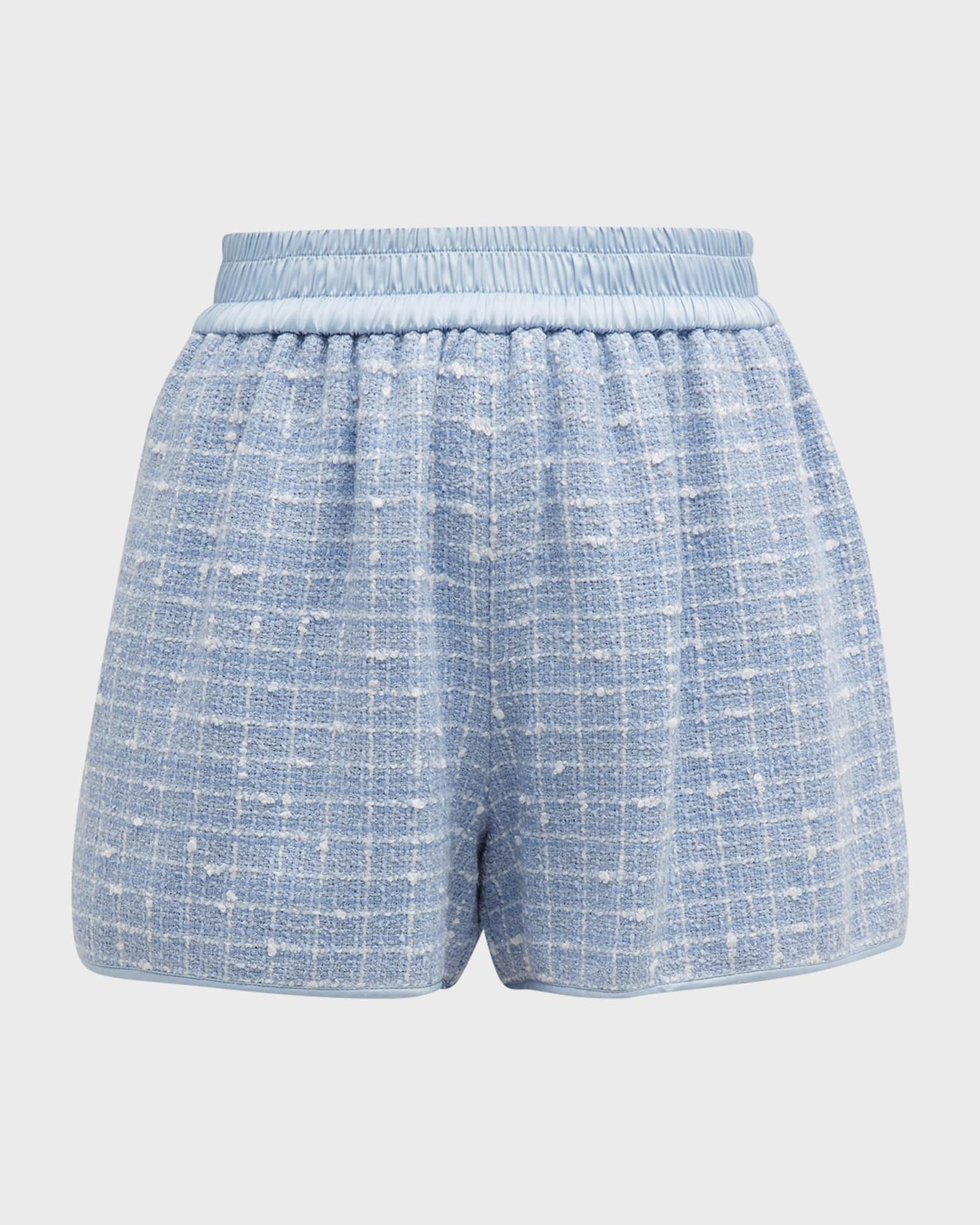 Emporio Armani Tweed Grid-Patterned Shorts | Neiman Marcus