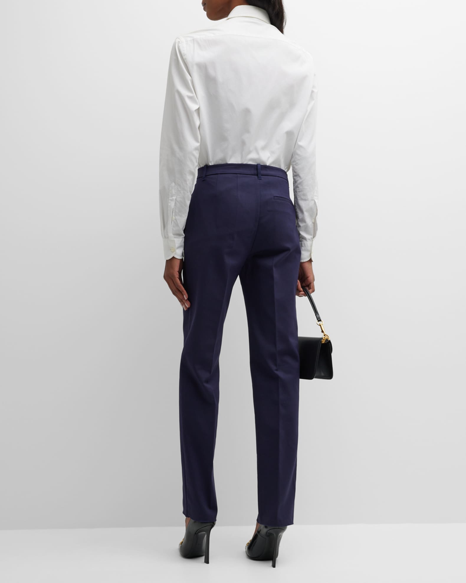 Emporio Armani High-Rise Straight-Leg Trousers | Neiman Marcus