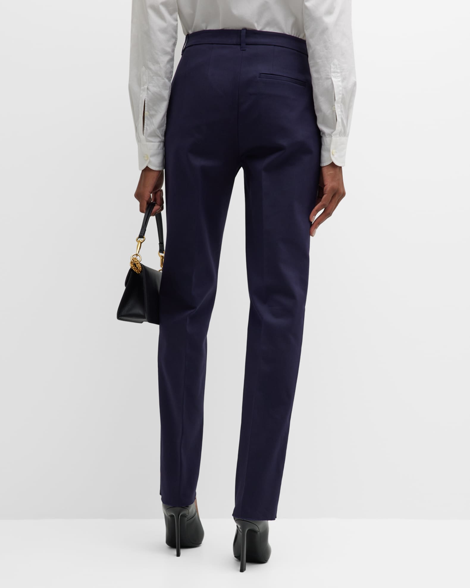 Emporio Armani High-Rise Straight-Leg Trousers | Neiman Marcus