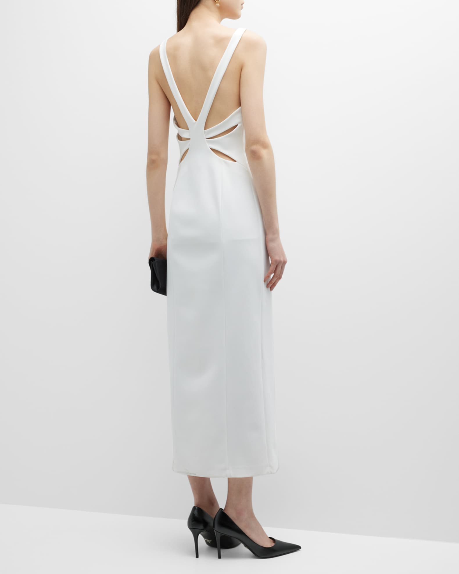 Emporio Armani Cutout Column Maxi Dress | Neiman Marcus