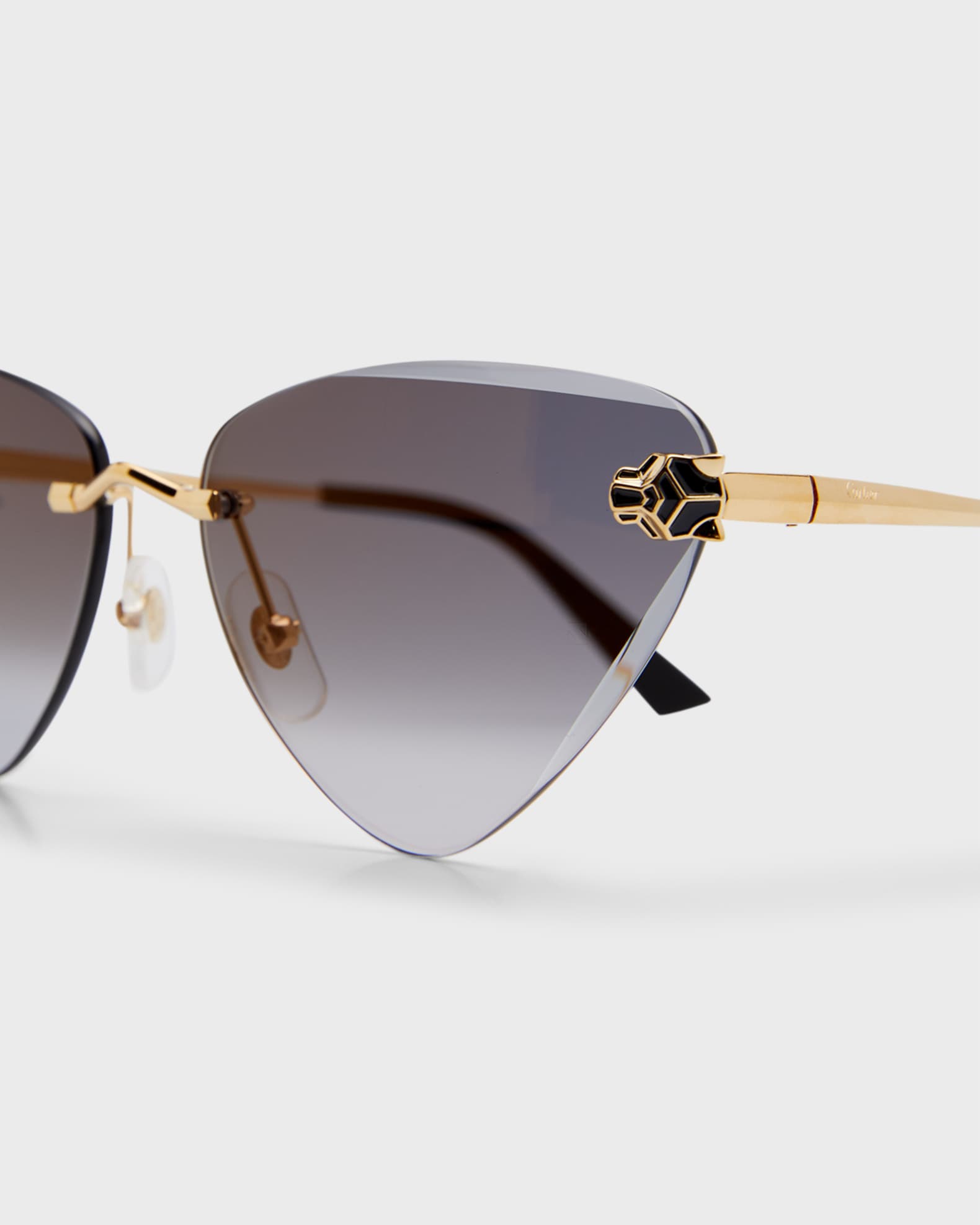 Cartier Panthère Rimless Cat-Eye Metal Sunglasses | Neiman Marcus