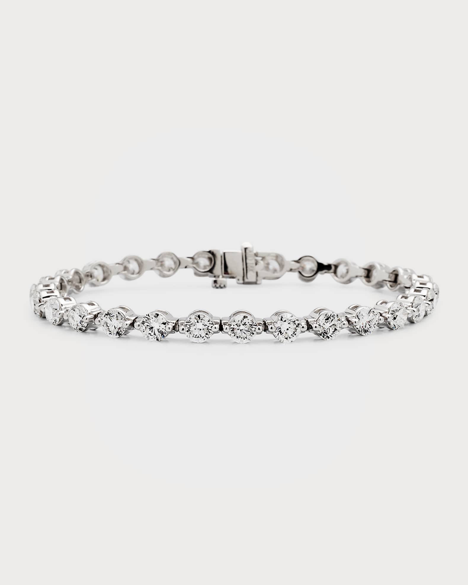 Neiman Marcus Diamonds 18K White Gold Diamond Bracelet, 7"L, 10.08tcw ...