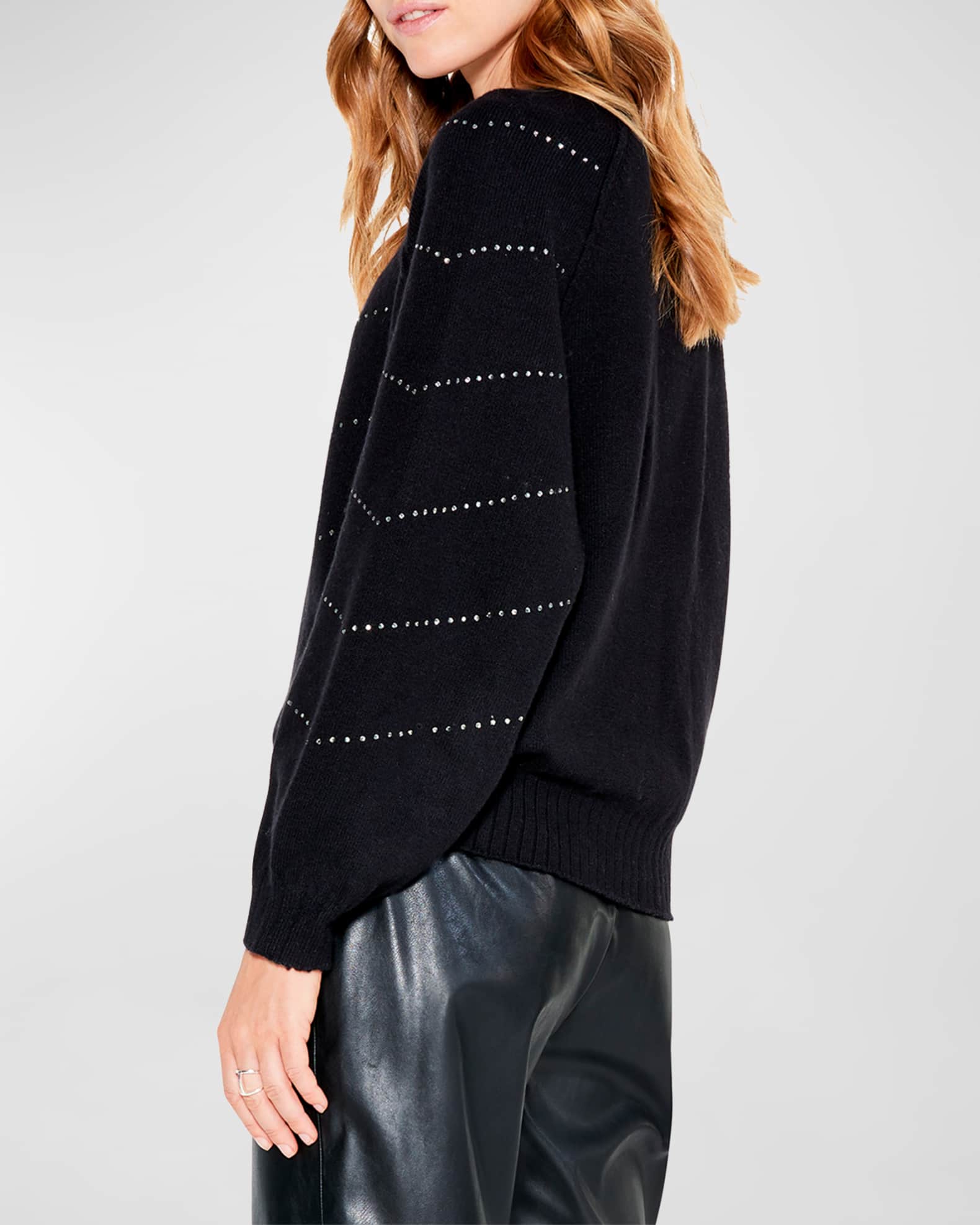 NIC+ZOE Shooting Stars Chevron Rhinestone Sweater | Neiman Marcus