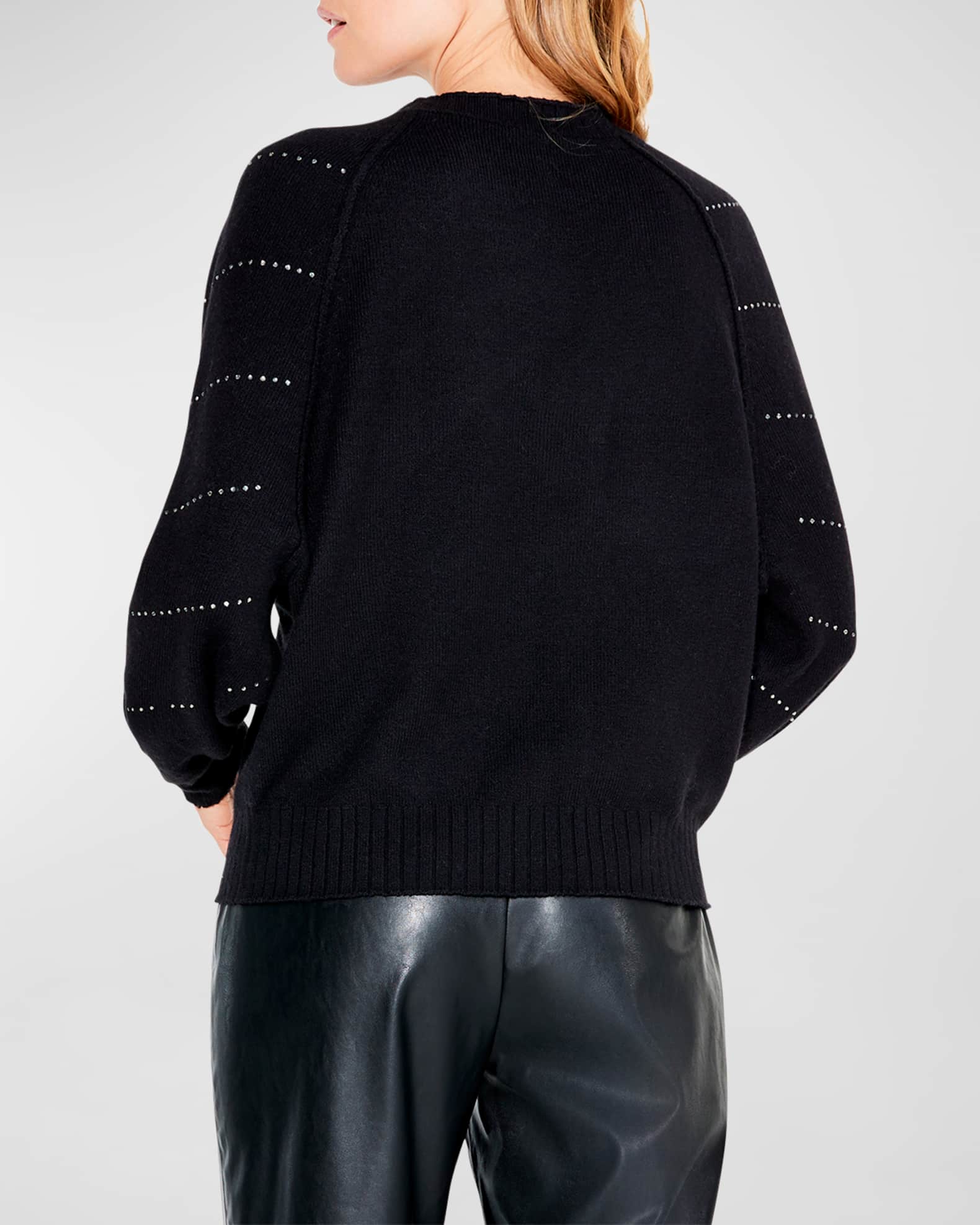 NIC+ZOE Shooting Stars Chevron Rhinestone Sweater | Neiman Marcus