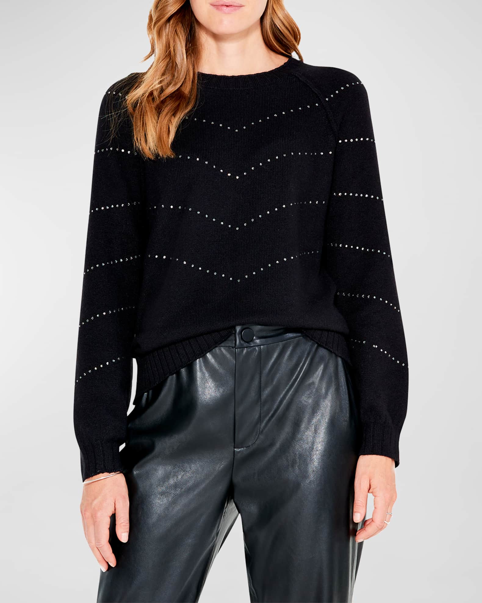 NIC+ZOE Shooting Stars Chevron Rhinestone Sweater | Neiman Marcus