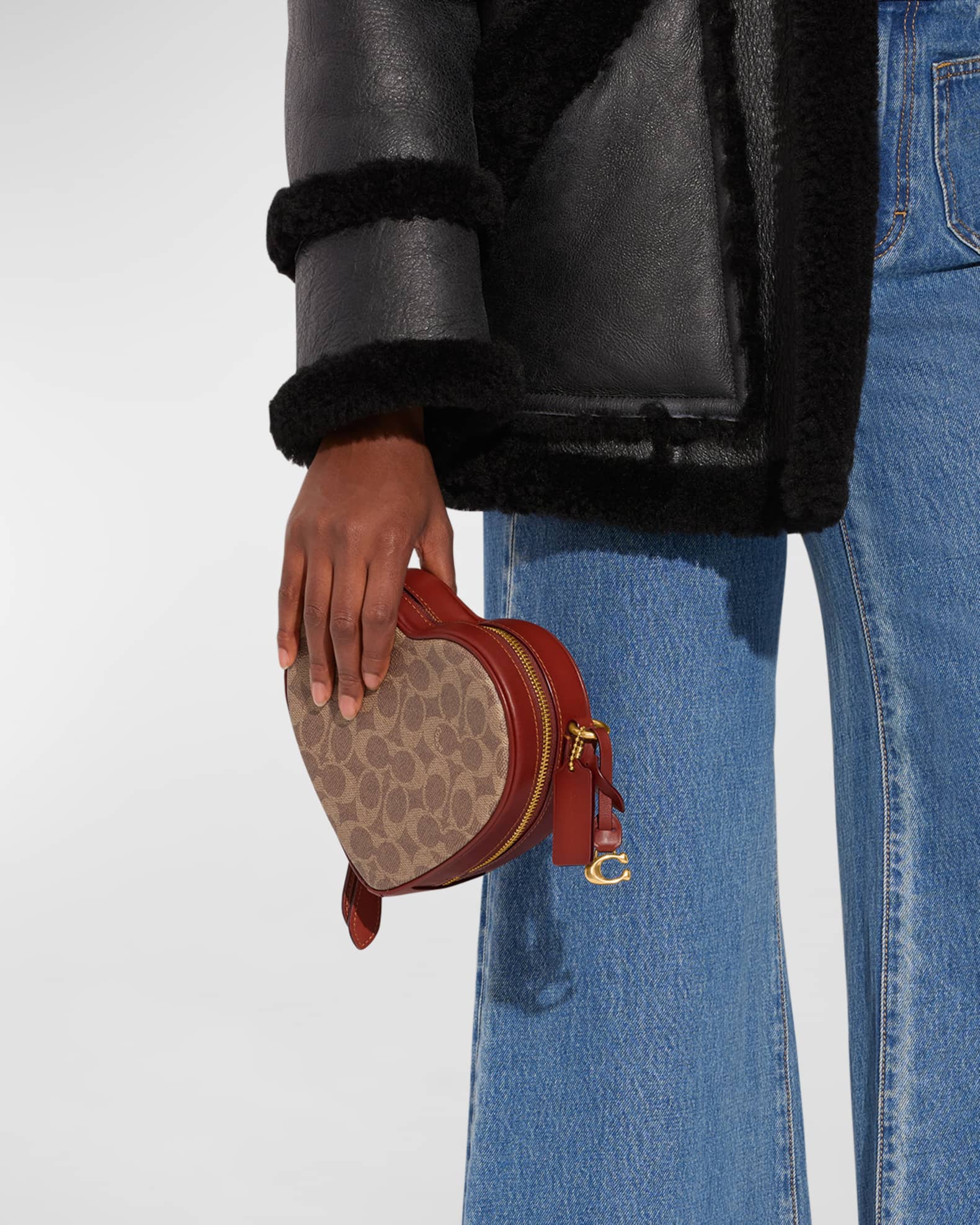 Coach Heart Signature Monogram Canvas Crossbody Bag | Neiman Marcus