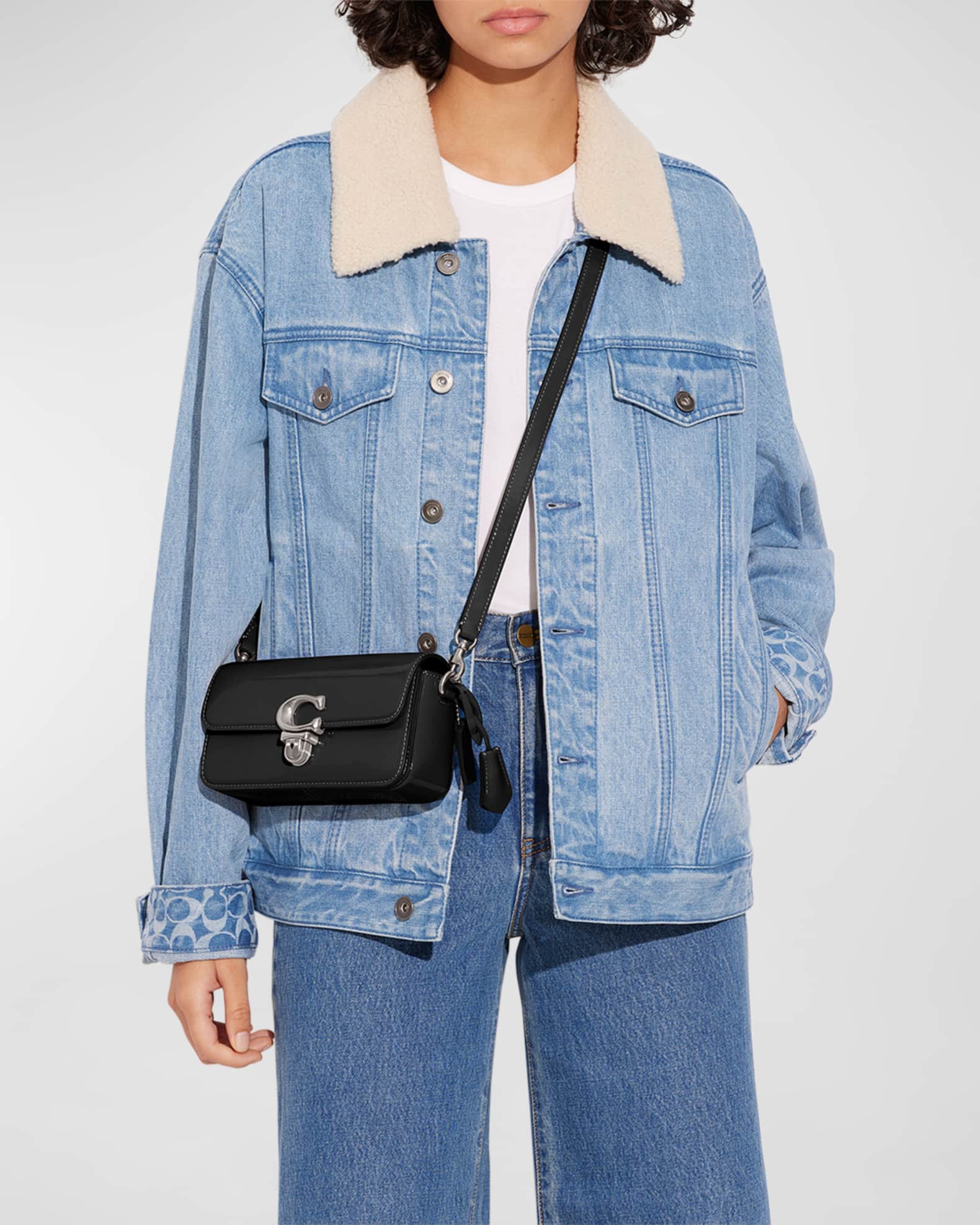 Coach Studio Flap Patent Leather Shoulder Bag | Neiman Marcus