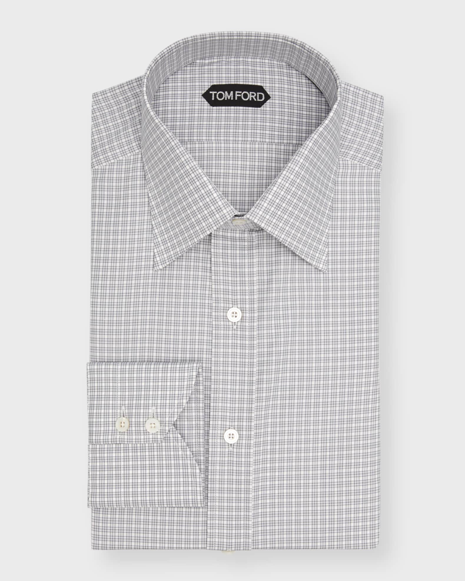 Men's Slim Fit Micro-Check Dress Shirt | Neiman Marcus