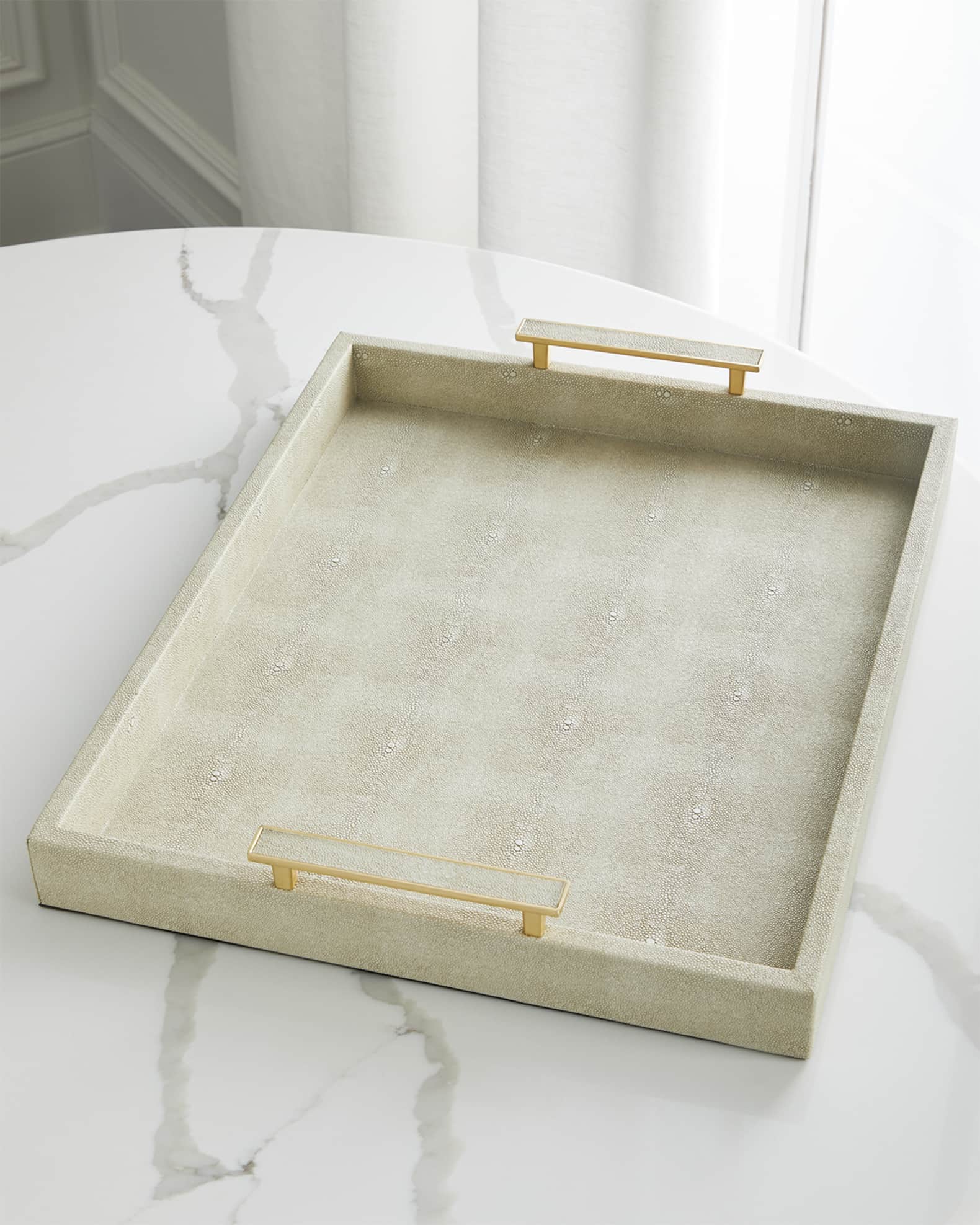 Jamie Young Rectangle Faux Shagreen Tray | Neiman Marcus