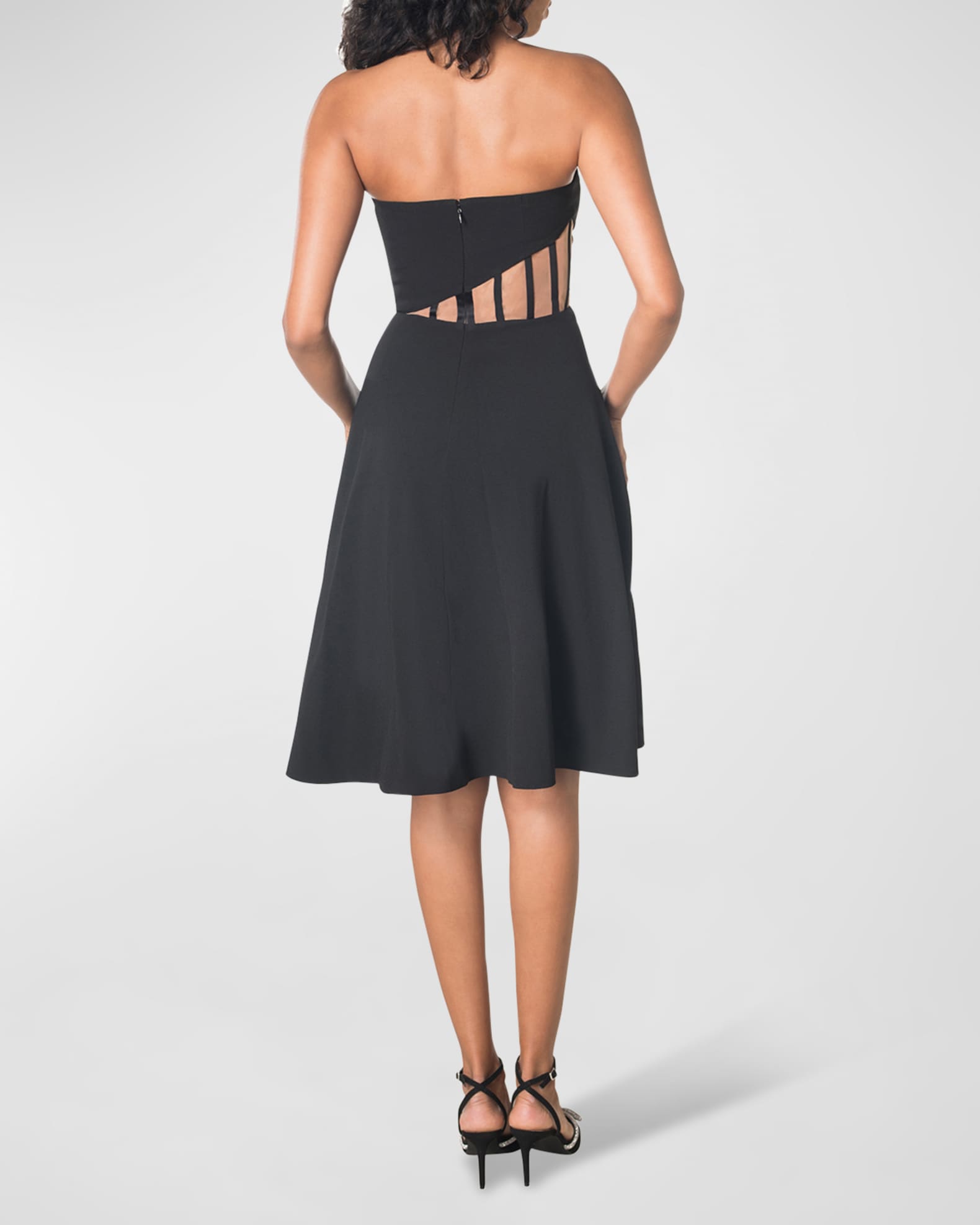 Dress the Population Black Label Anneli Illusion-Waist Strapless Midi ...